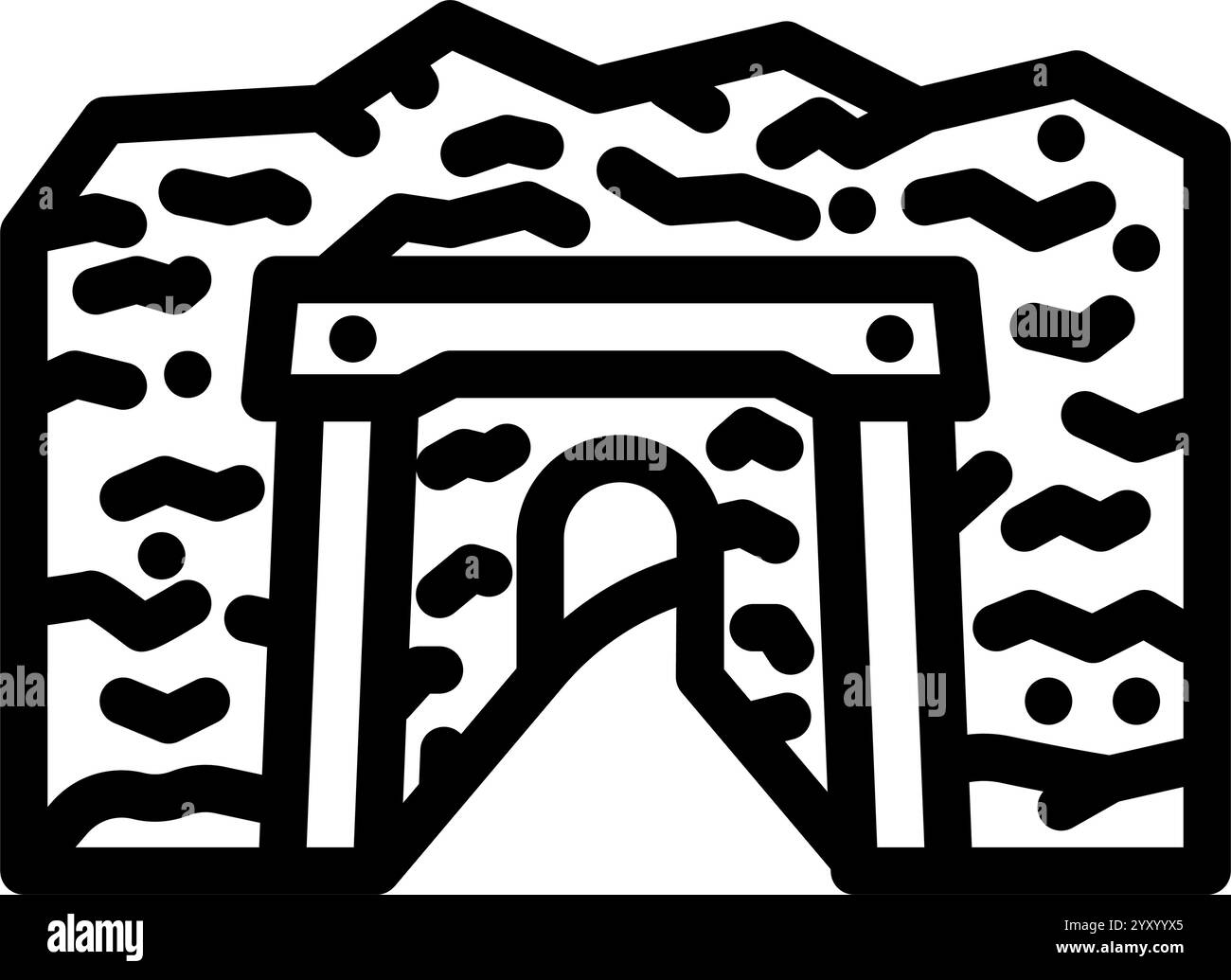 coal mine industry line icon vector illustration Stock Vector Image ...