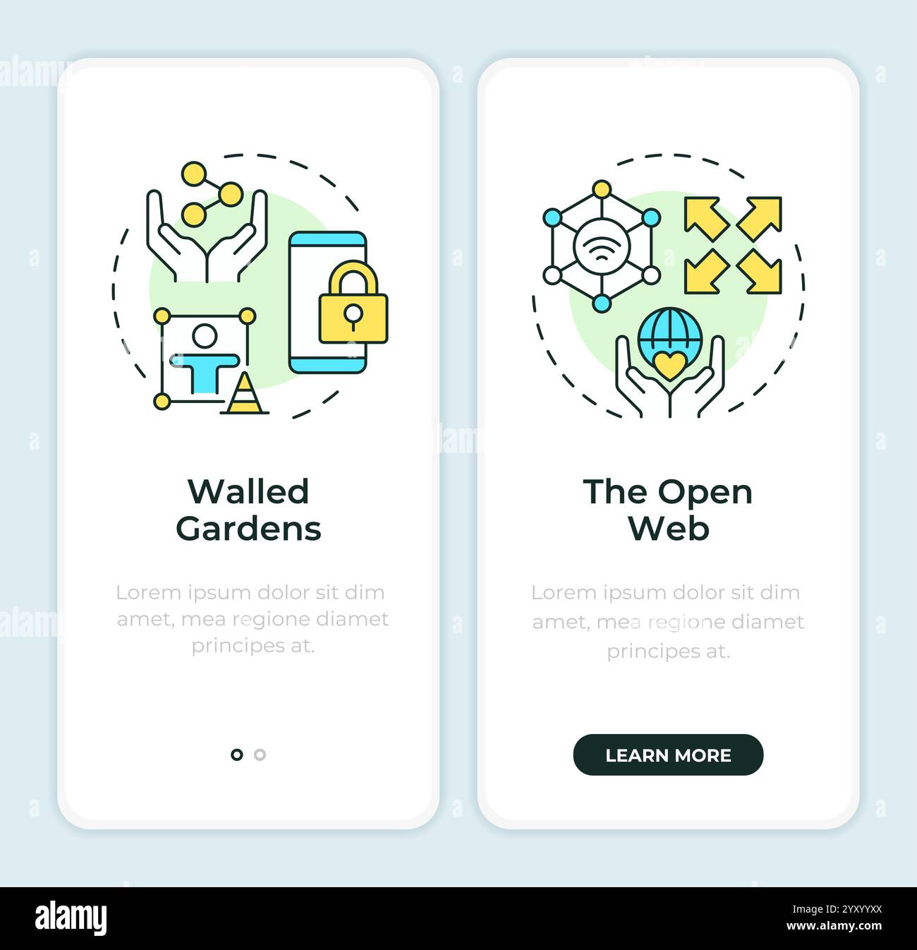 Digital Experiences Onboarding Mobile App Screen Stock Vector Image