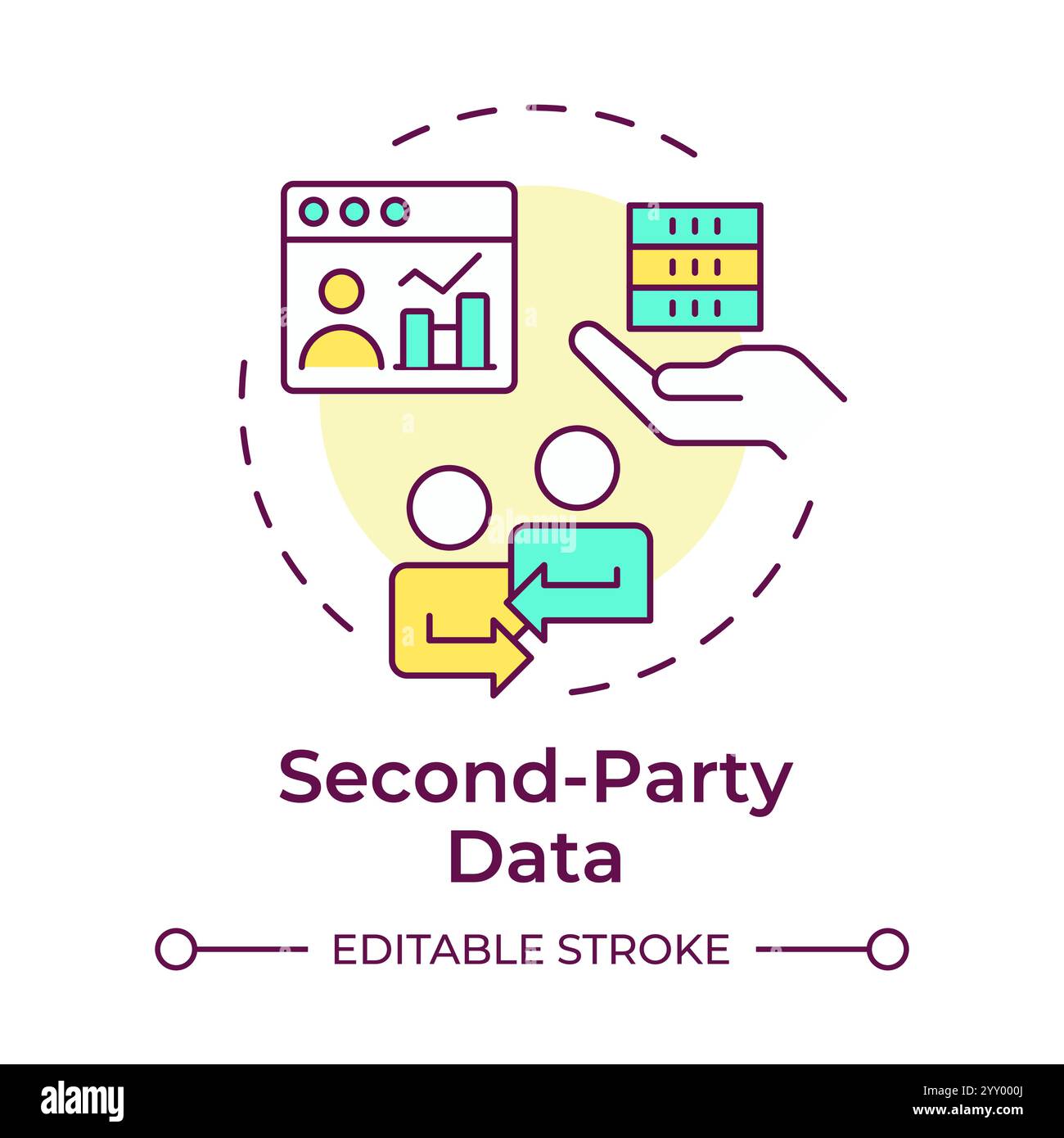 Second party data multi color concept icon Stock Vector Image & Art - Alamy