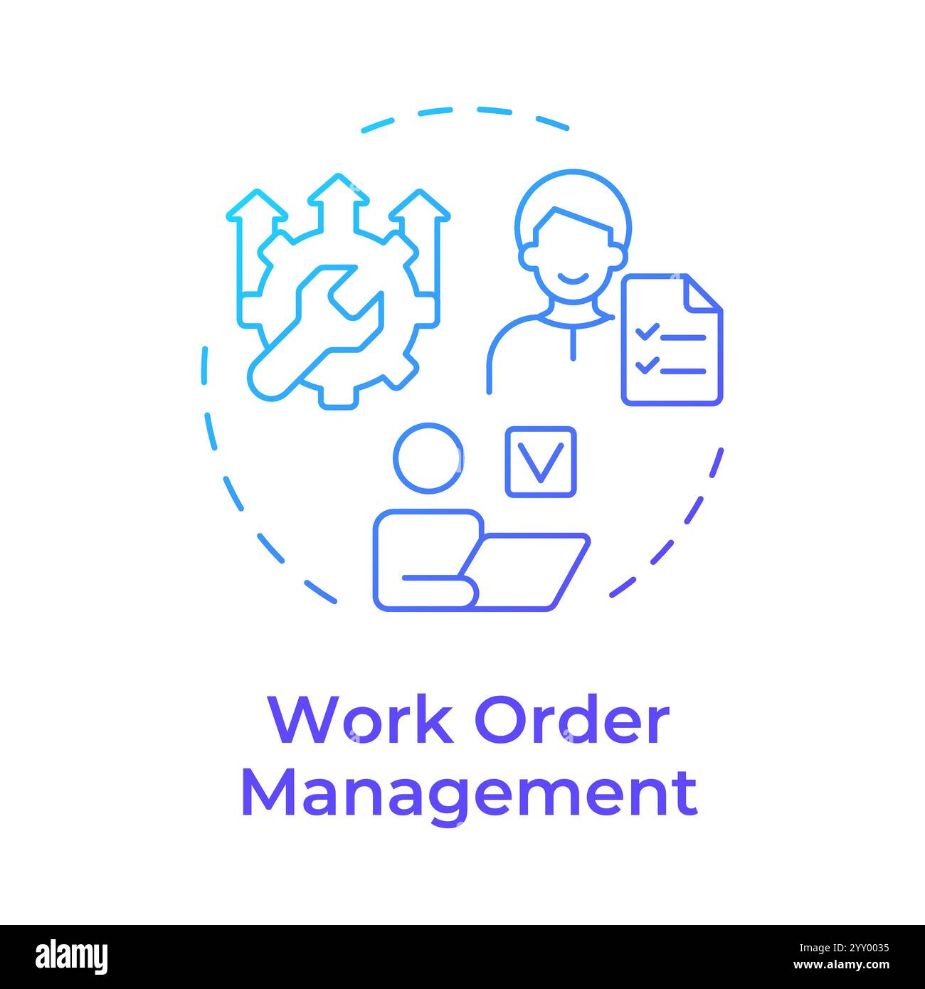 Work order management blue gradient concept icon Stock Vector Image & Art - Alamy