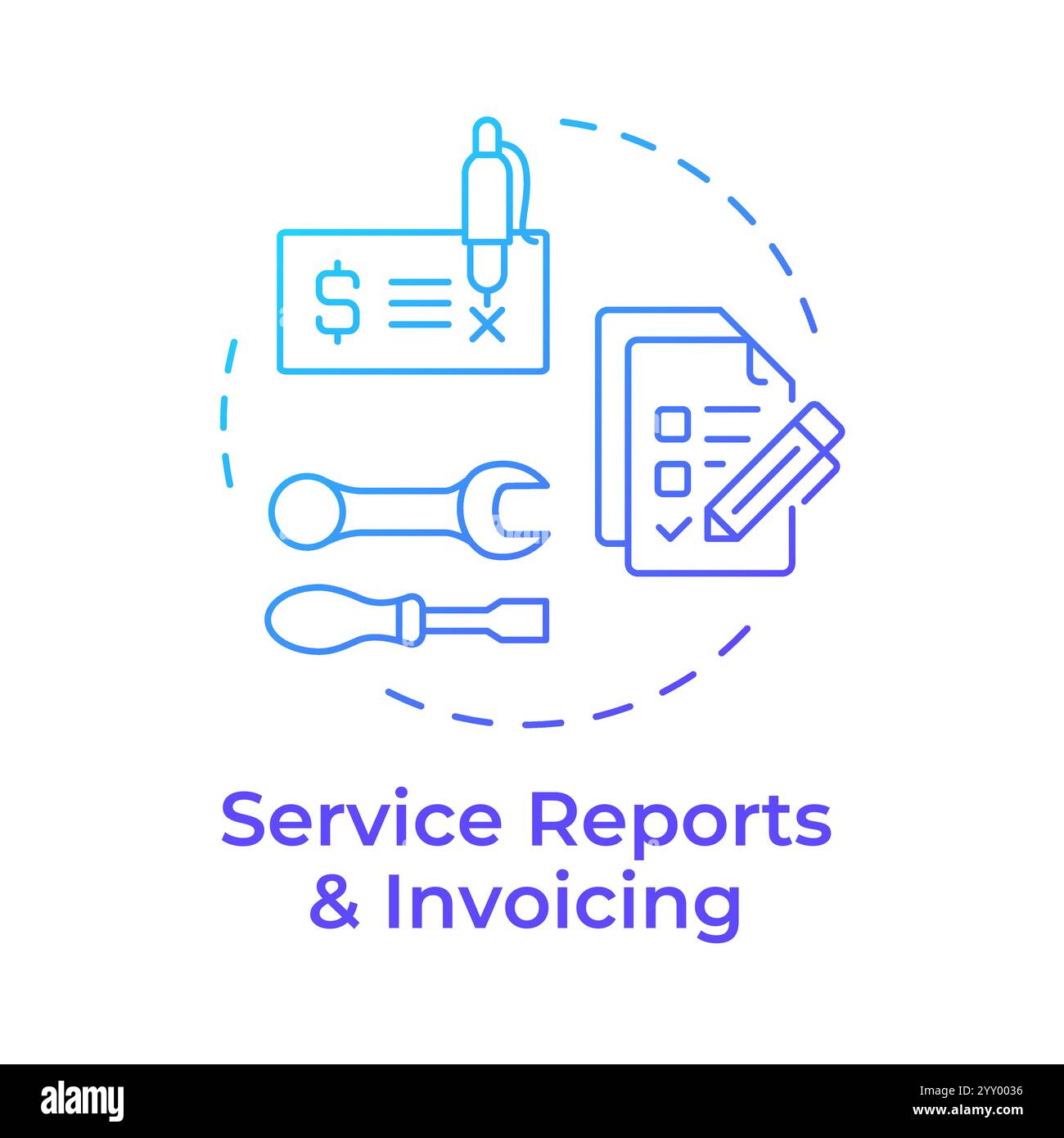 Service reports and invoicing blue gradient concept icon Stock Vector Image & Art - Alamy