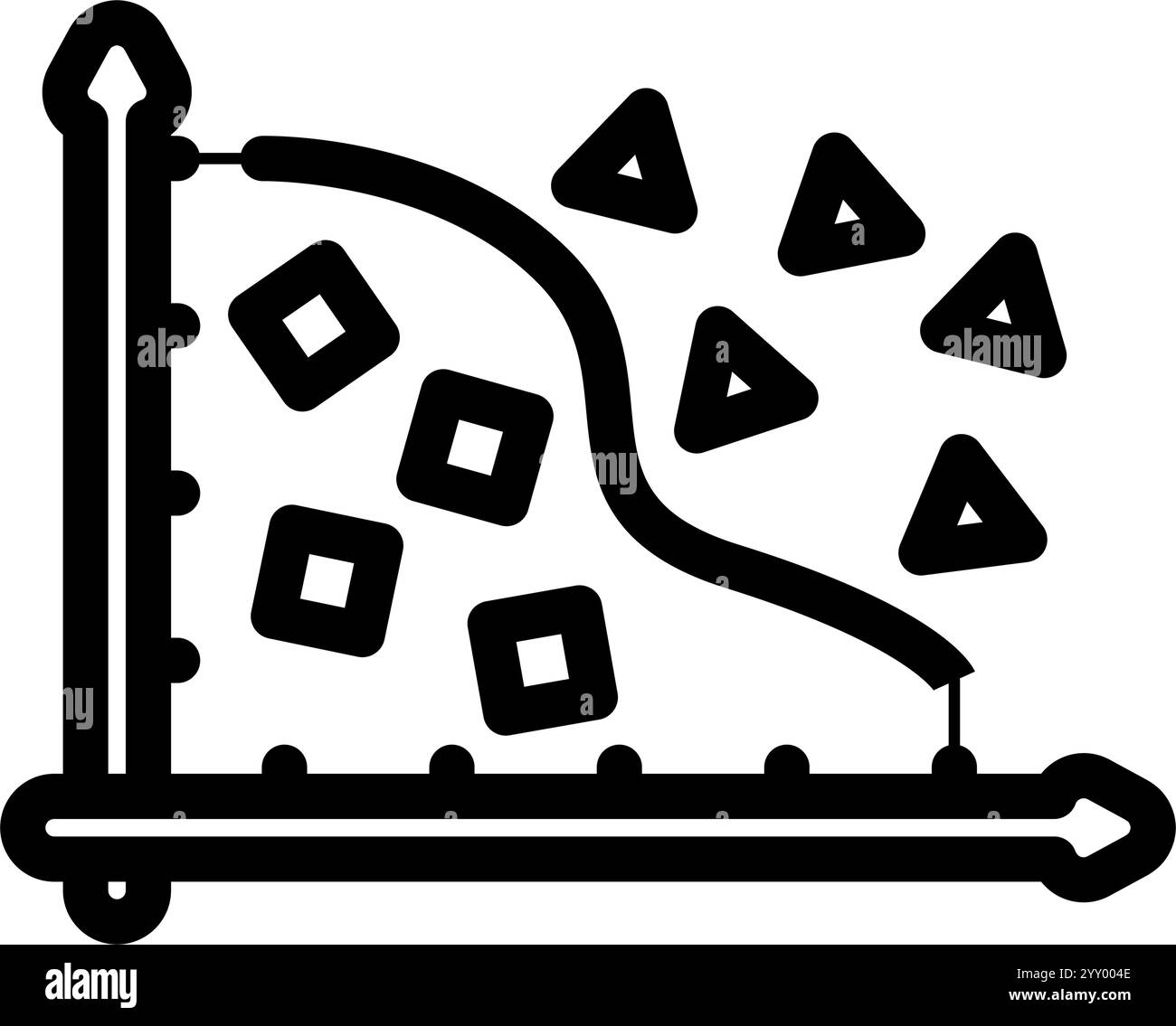 Feature Extraction Machine Learning Line Icon Vector Illustration Stock