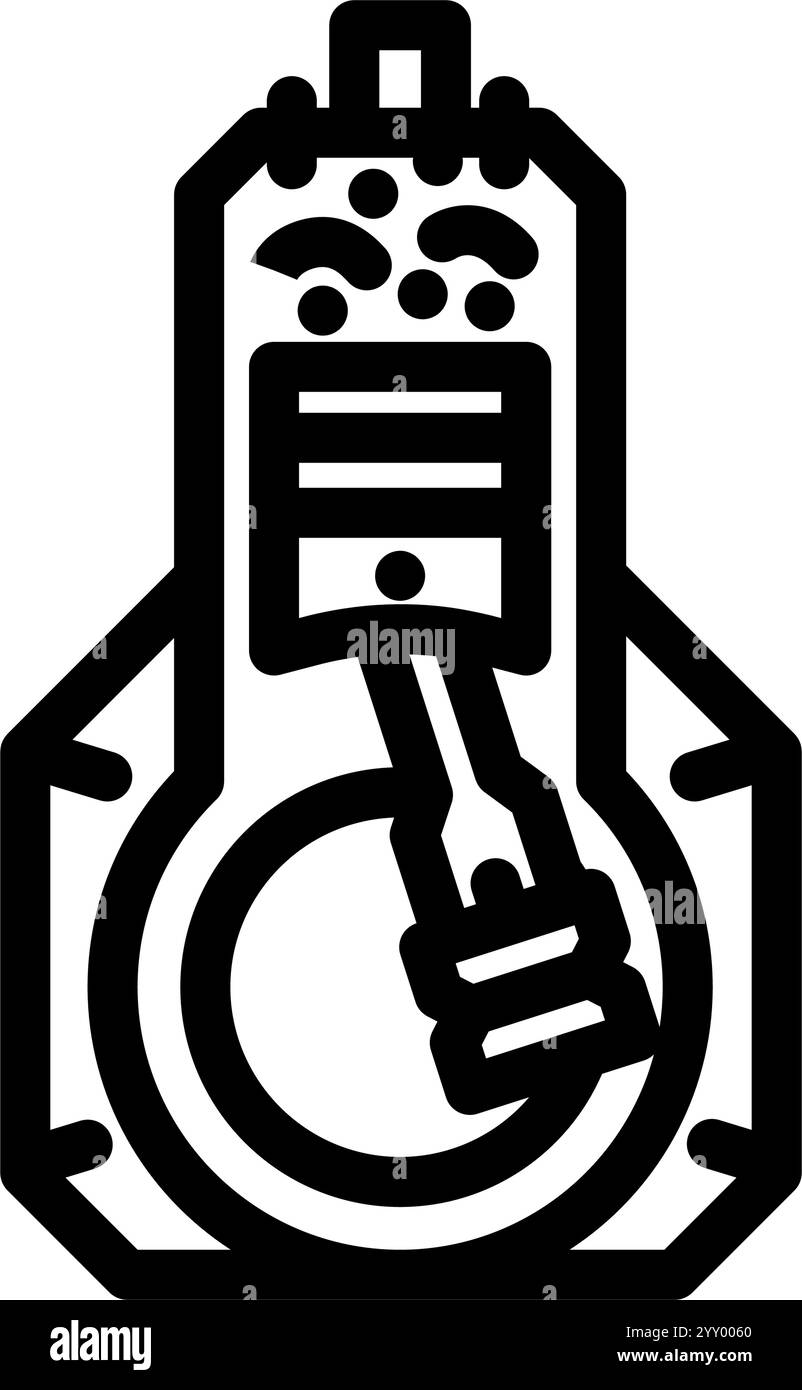 internal combustion engine industry line icon vector illustration Stock ...