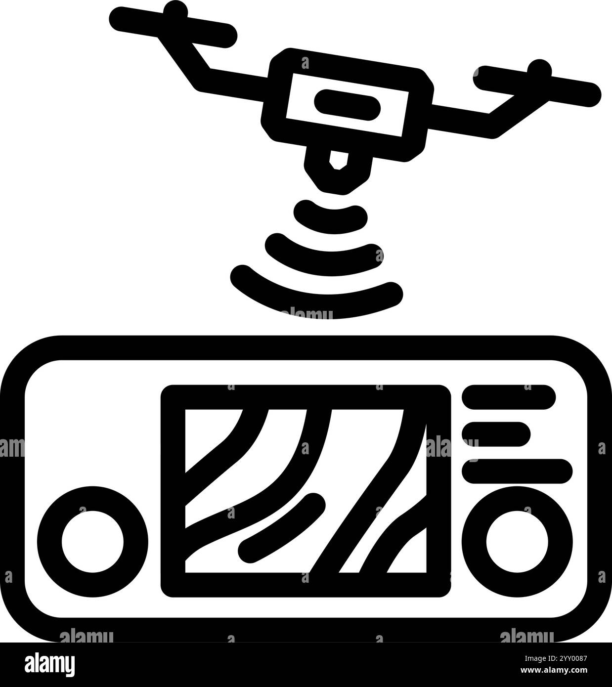 thermal imaging camera aerial vehicle line icon vector illustration ...