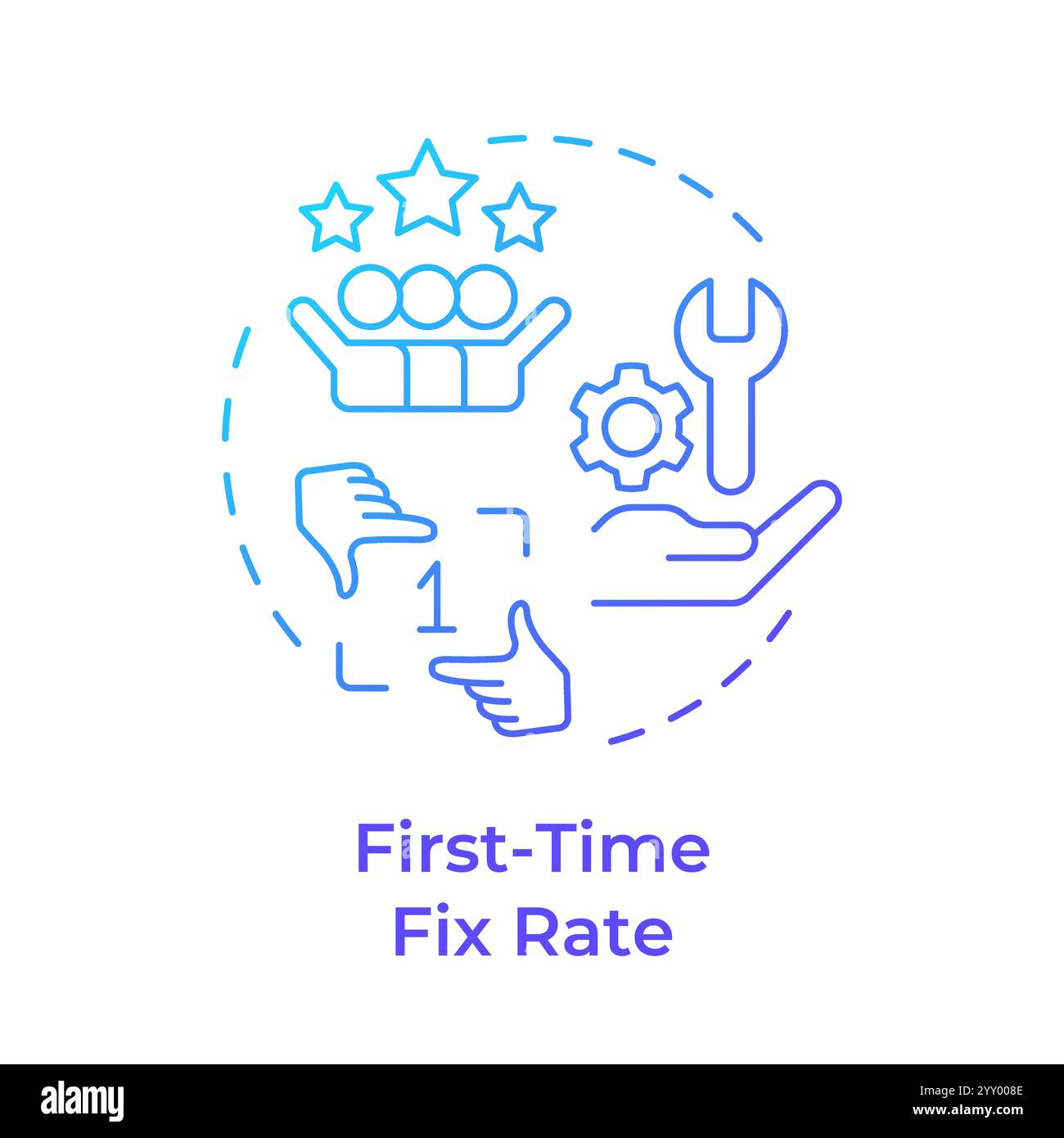 Improve first-time fix rate blue gradient concept icon Stock Vector Image & Art - Alamy