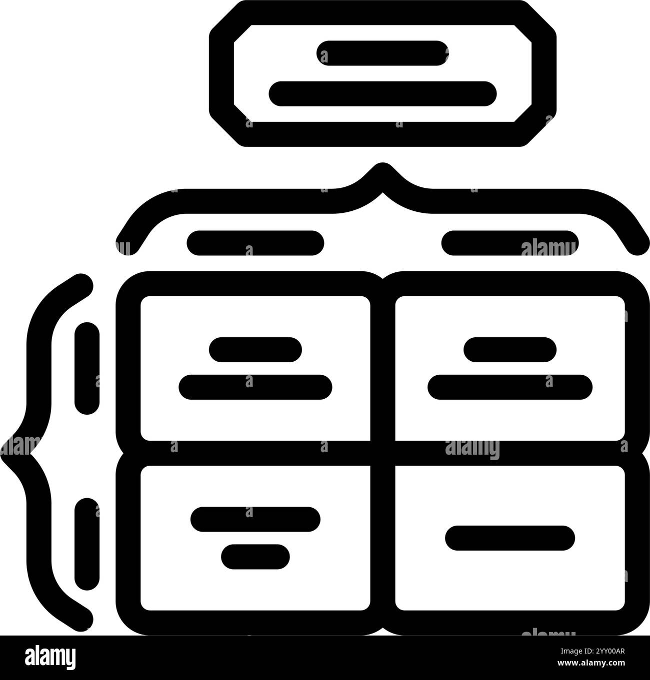 confusion matrix machine learning line icon vector illustration Stock ...