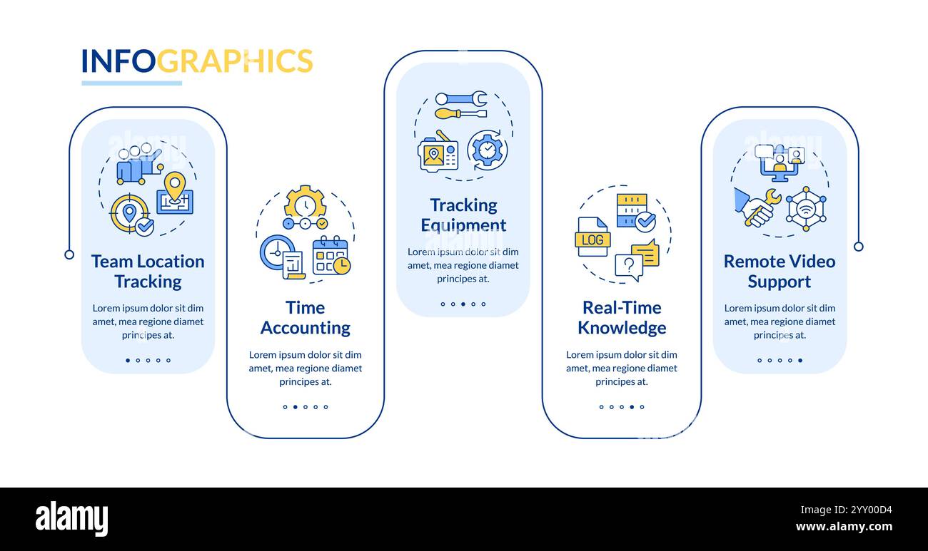 Real-time tracking and monitoring rectangle infographic vector Stock Vector Image & Art - Alamy