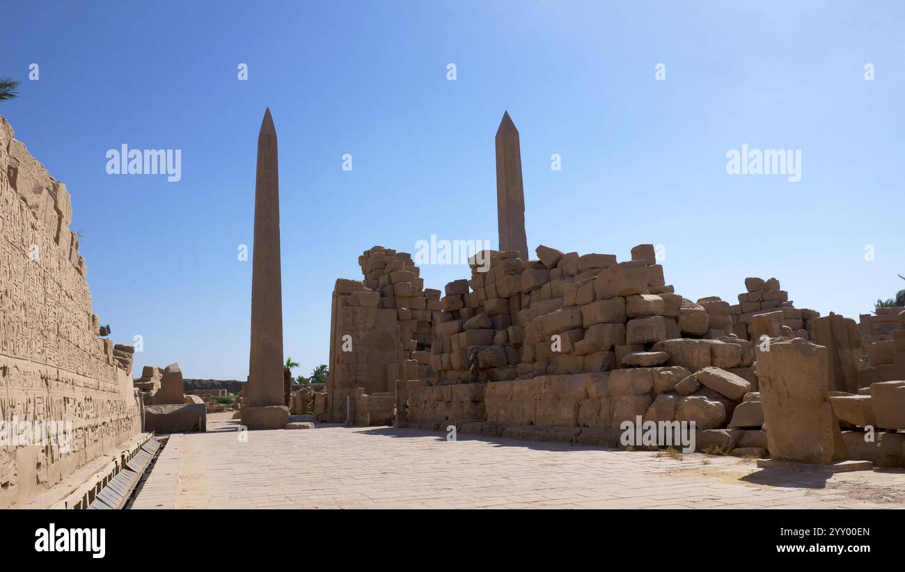 Obelisks of Thutmose I and Queen Hatshepsut in Karnak Temple in Luxor ...