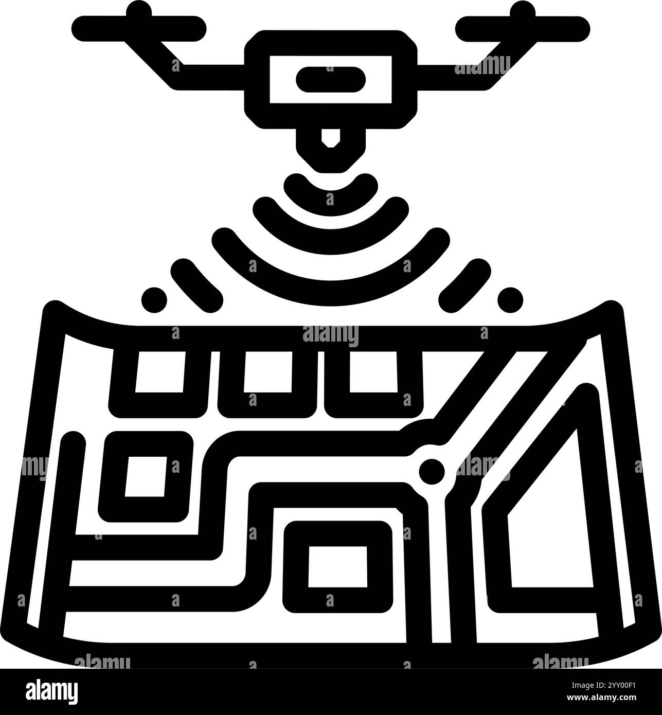 airspace map unmanned aerial vehicle line icon vector illustration ... airspace map unmanned aerial vehicle line icon vector illustration ...