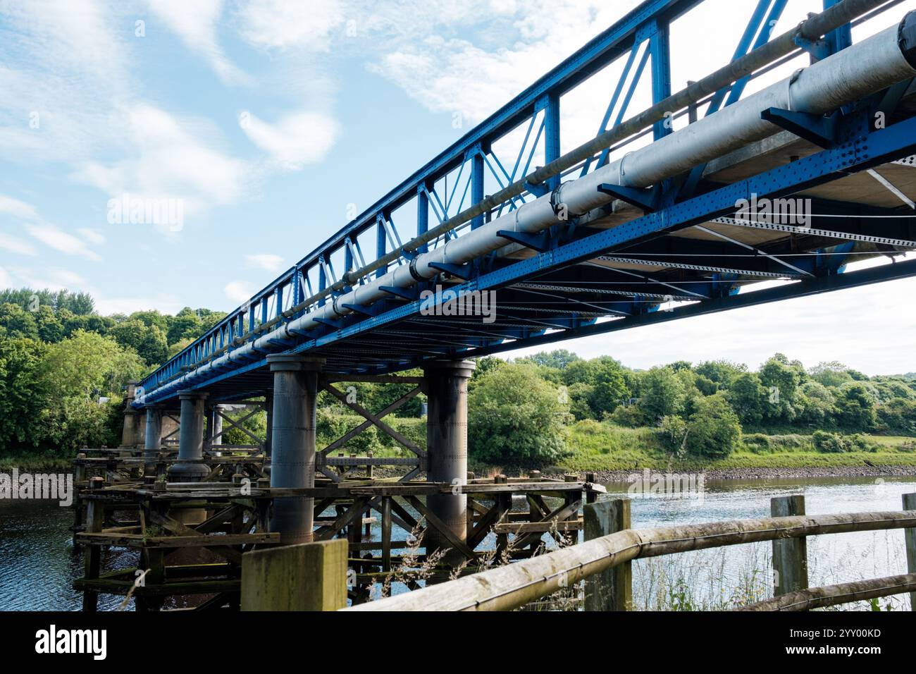 Newburn UK: 20th June 2024: Newburn Bridge Modern metal bridge spans ...