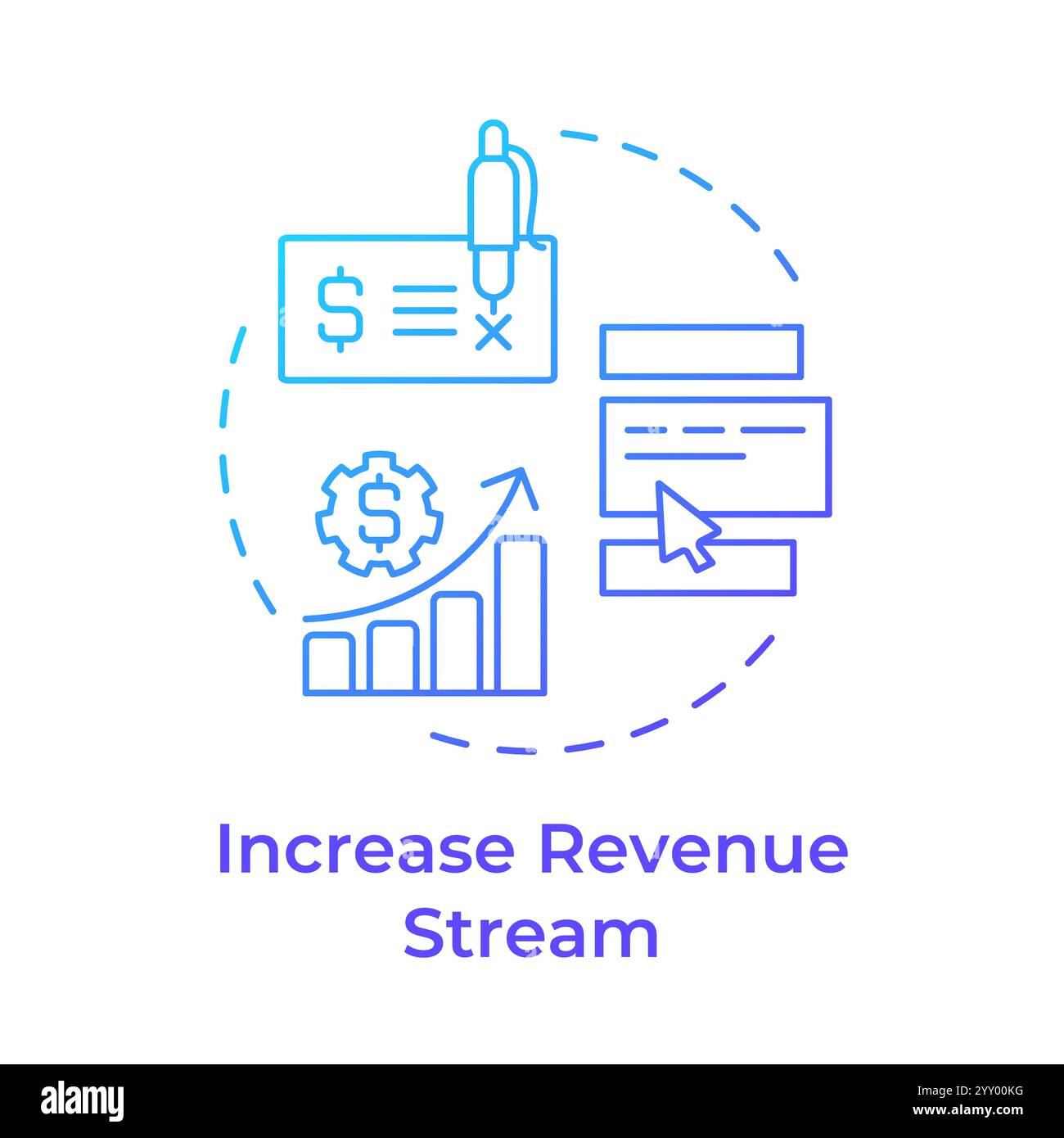 Increase revenue steam blue gradient concept icon Stock Vector Image ...