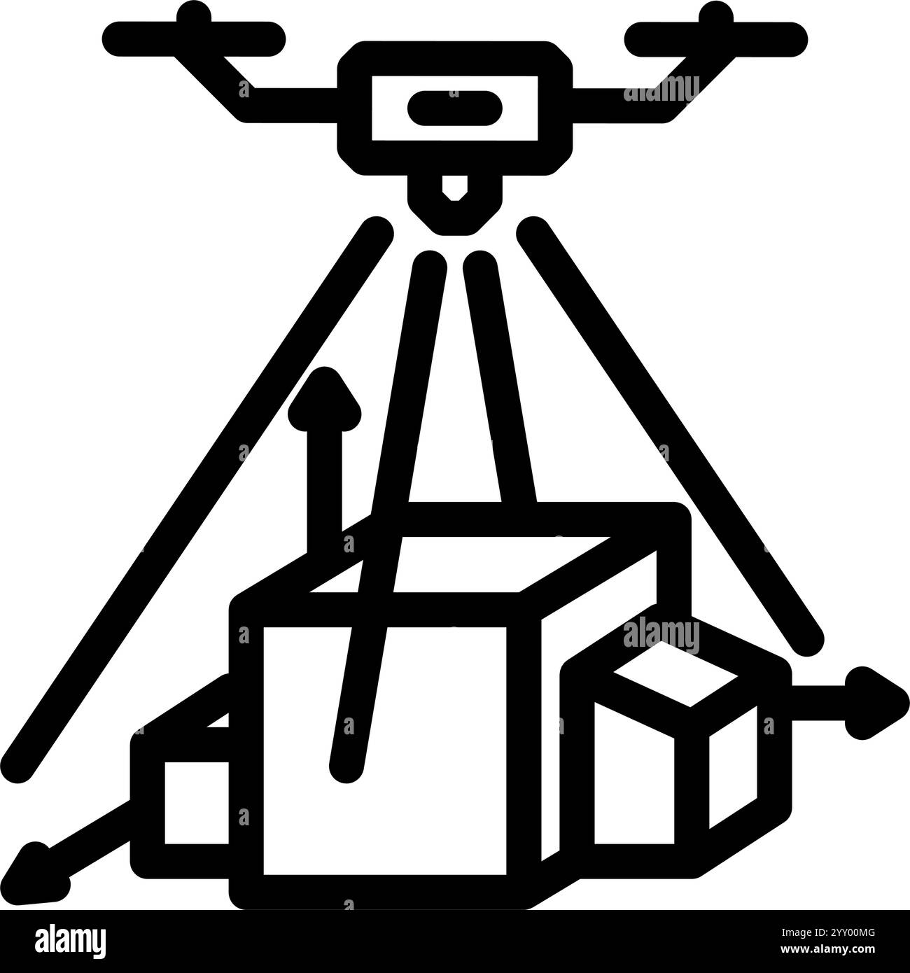 3d mapping tool aerial vehicle line icon vector illustration Stock ...