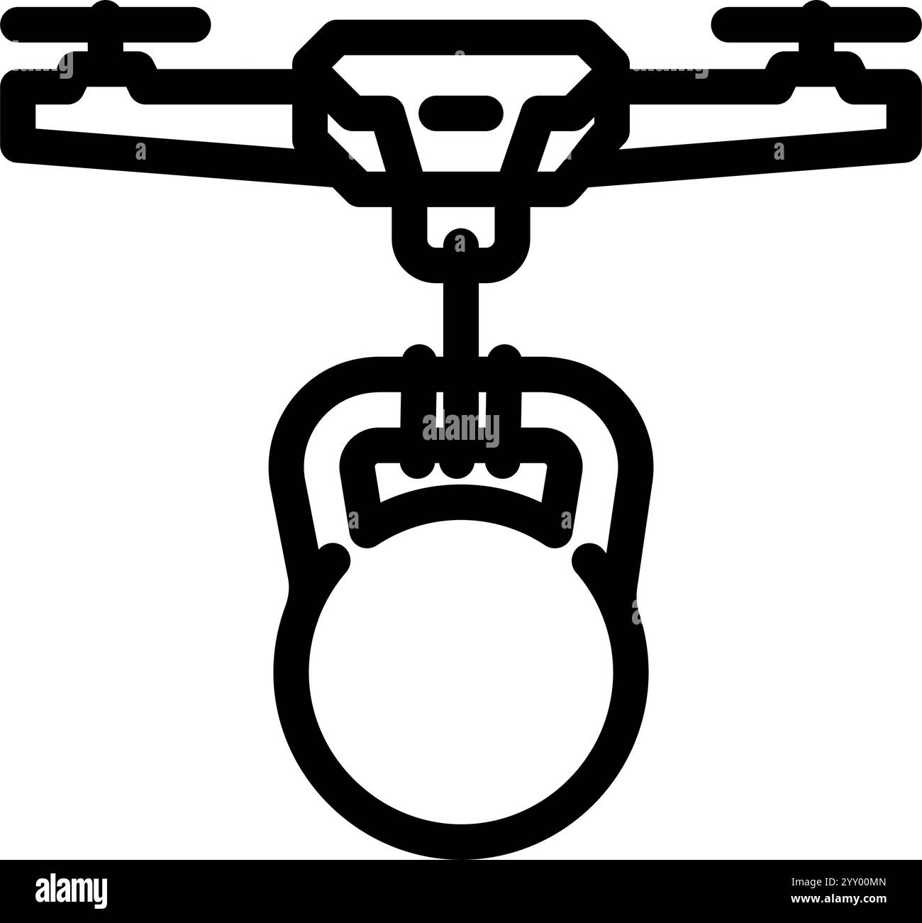 payload attachment unmanned aerial vehicle line icon vector ...