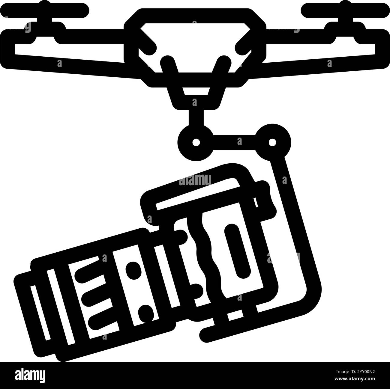 aerial photography unmanned vehicle line icon vector illustration Stock ...