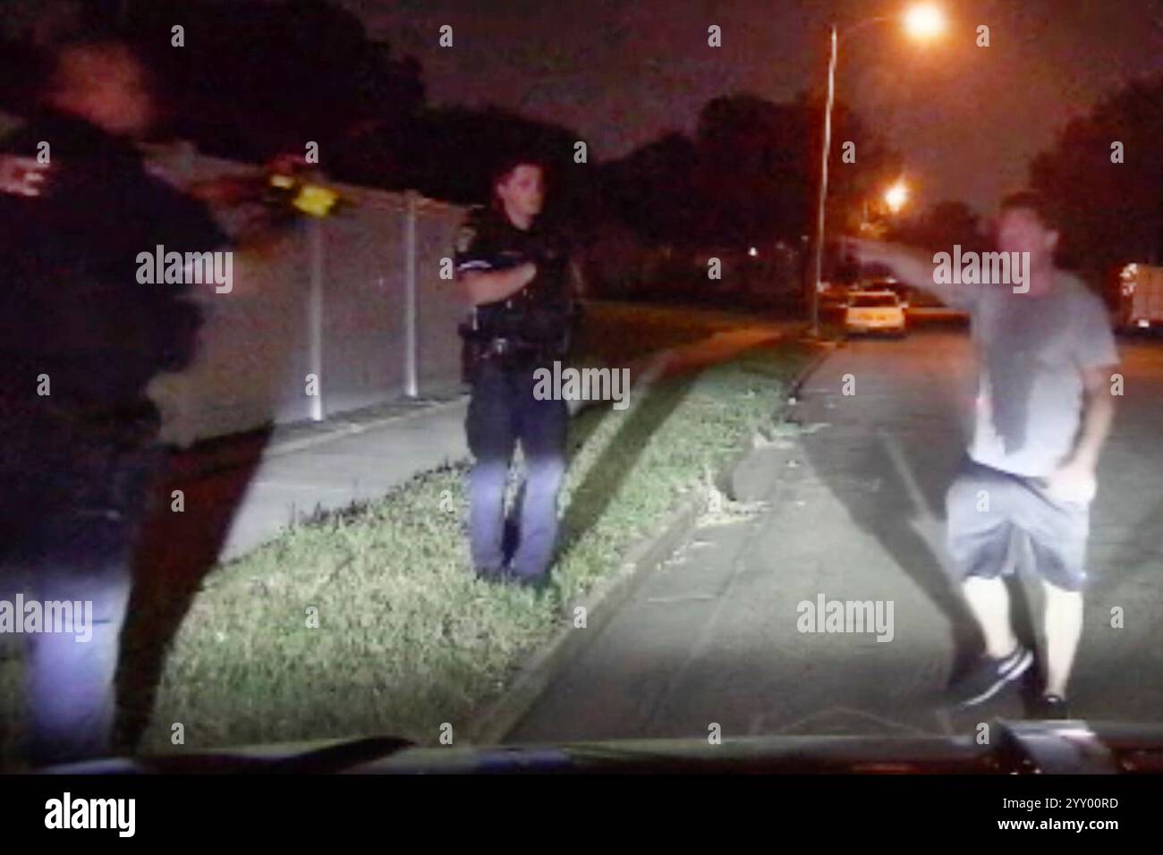 In this image from video provided by the Bismarck Police Department ...