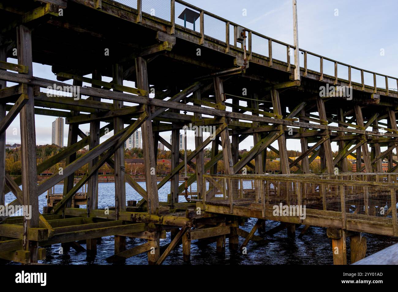Gateshead UK: 29th Oct 2024: Dunston Staiths on the River Tyne close up ...