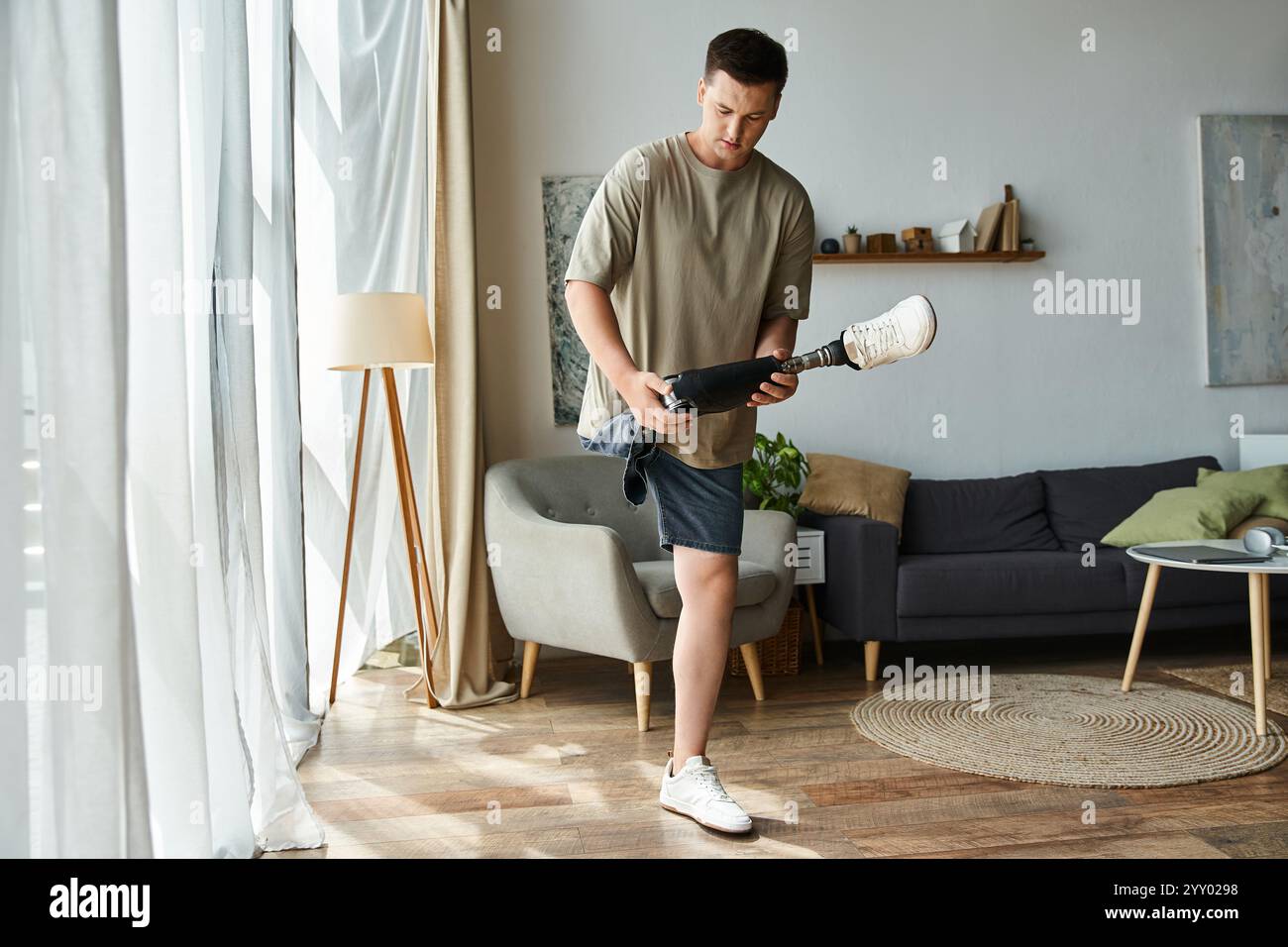Relaxed young man prosthetic hi-res stock photography and images - Alamy