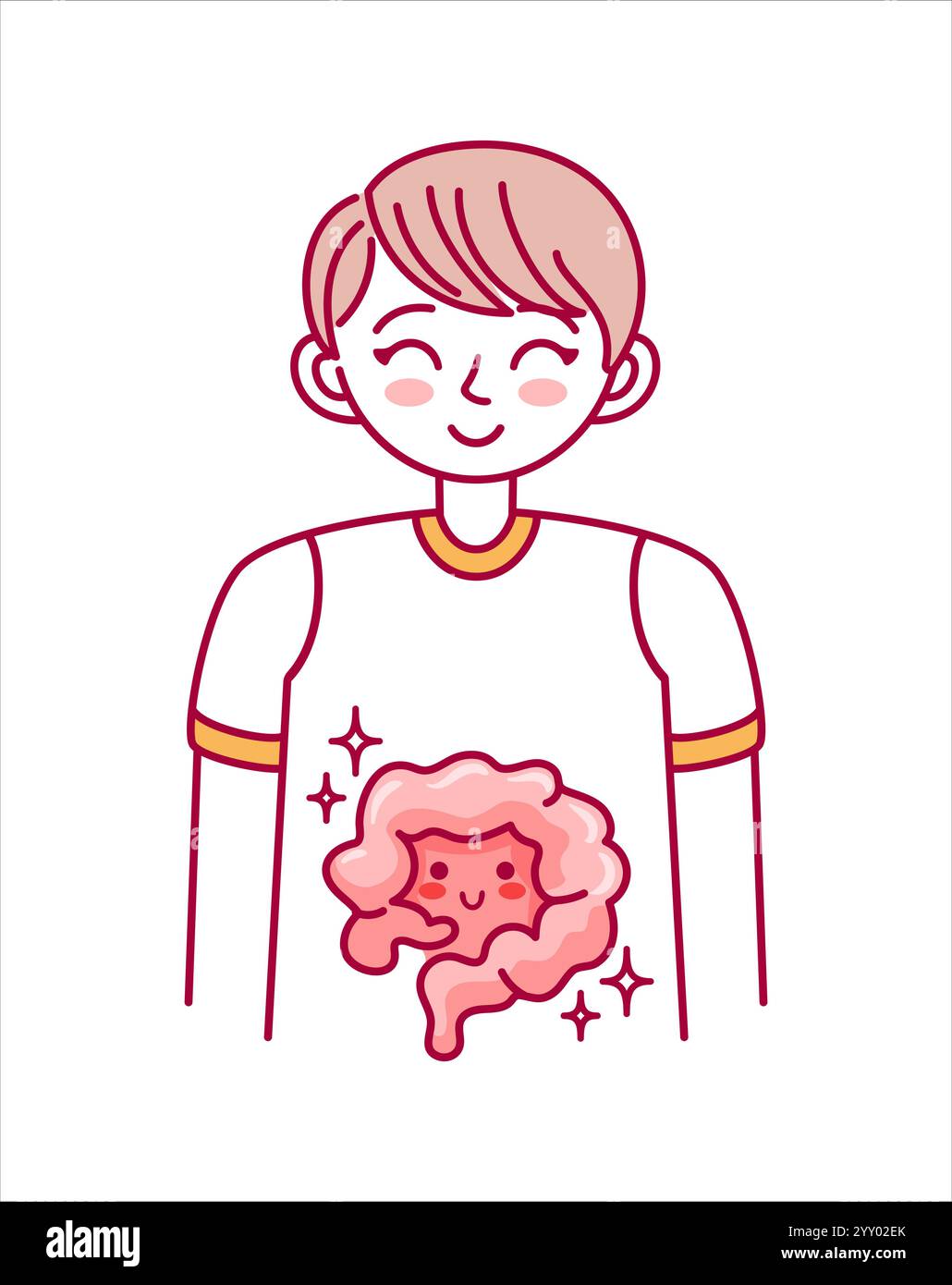 This adorable kawaii-style vector illustration features a baby boy with ...