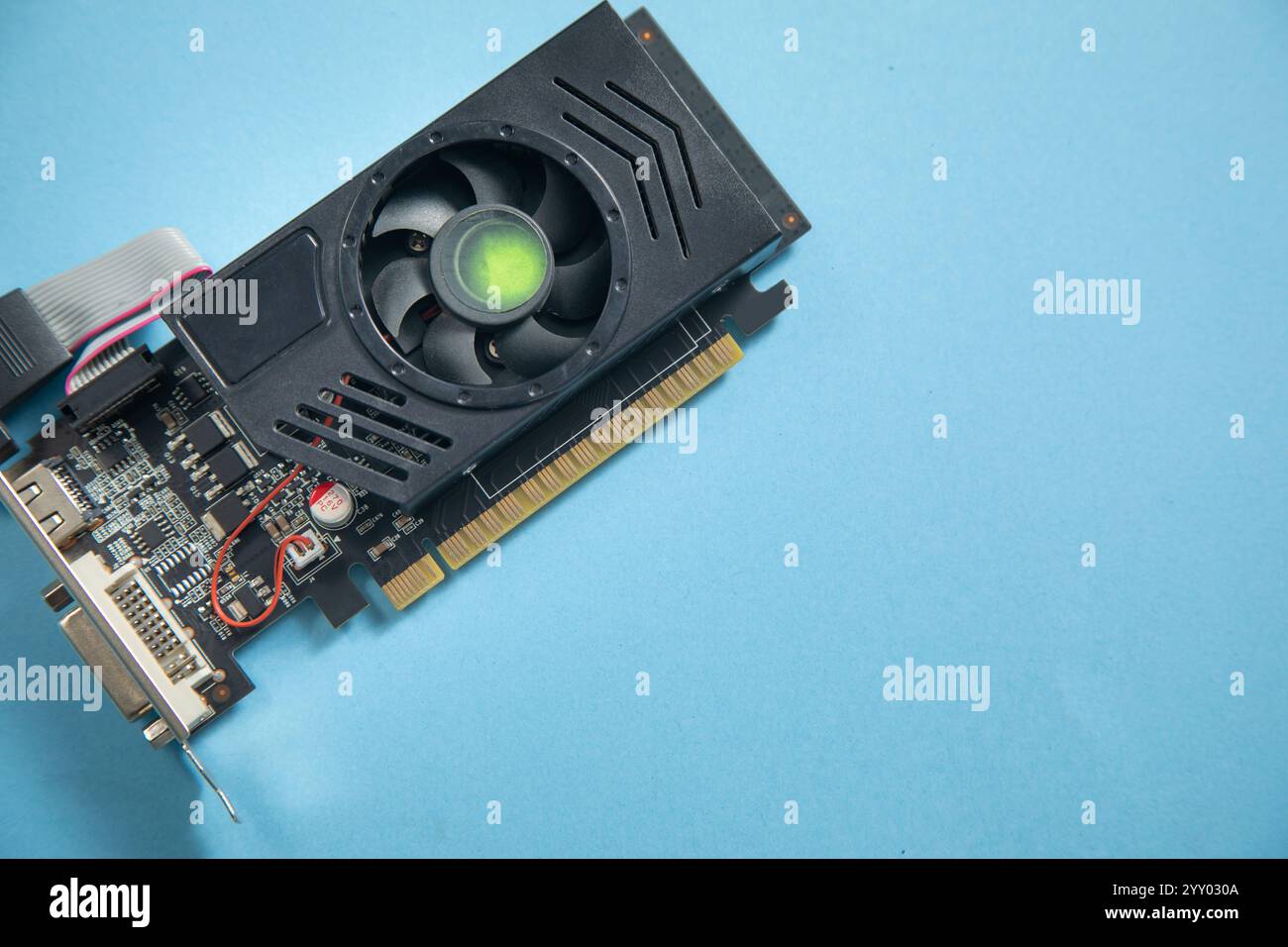 Computer graphics card on the blue background Stock Photo - Alamy