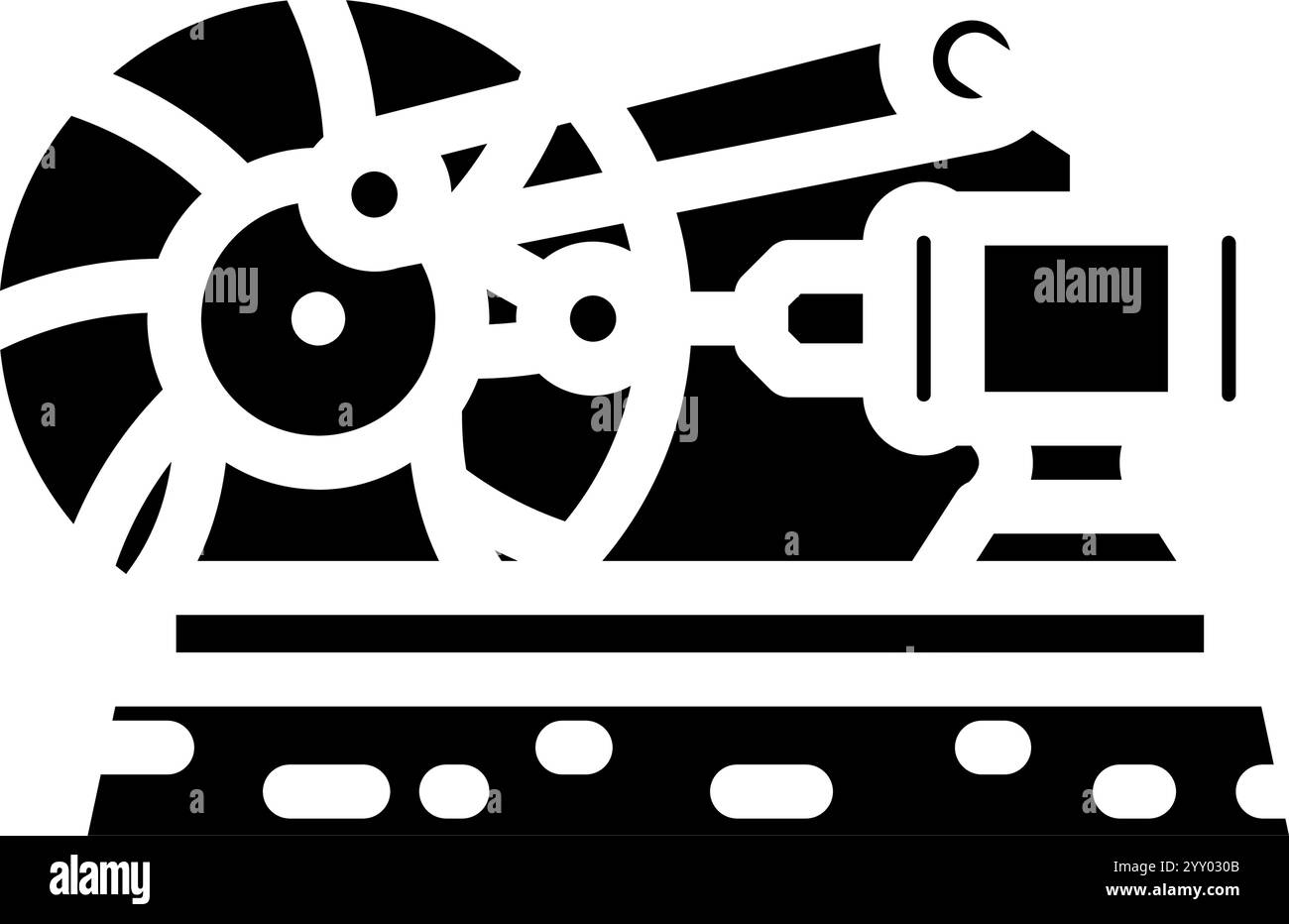 steam engine industry glyph icon vector illustration Stock Vector Image ...