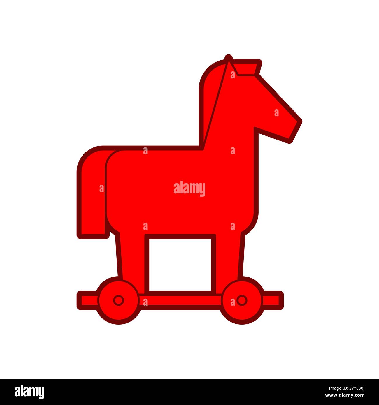 Red Trojan horse virus isolated. Vector illustration Stock Vector Image ...