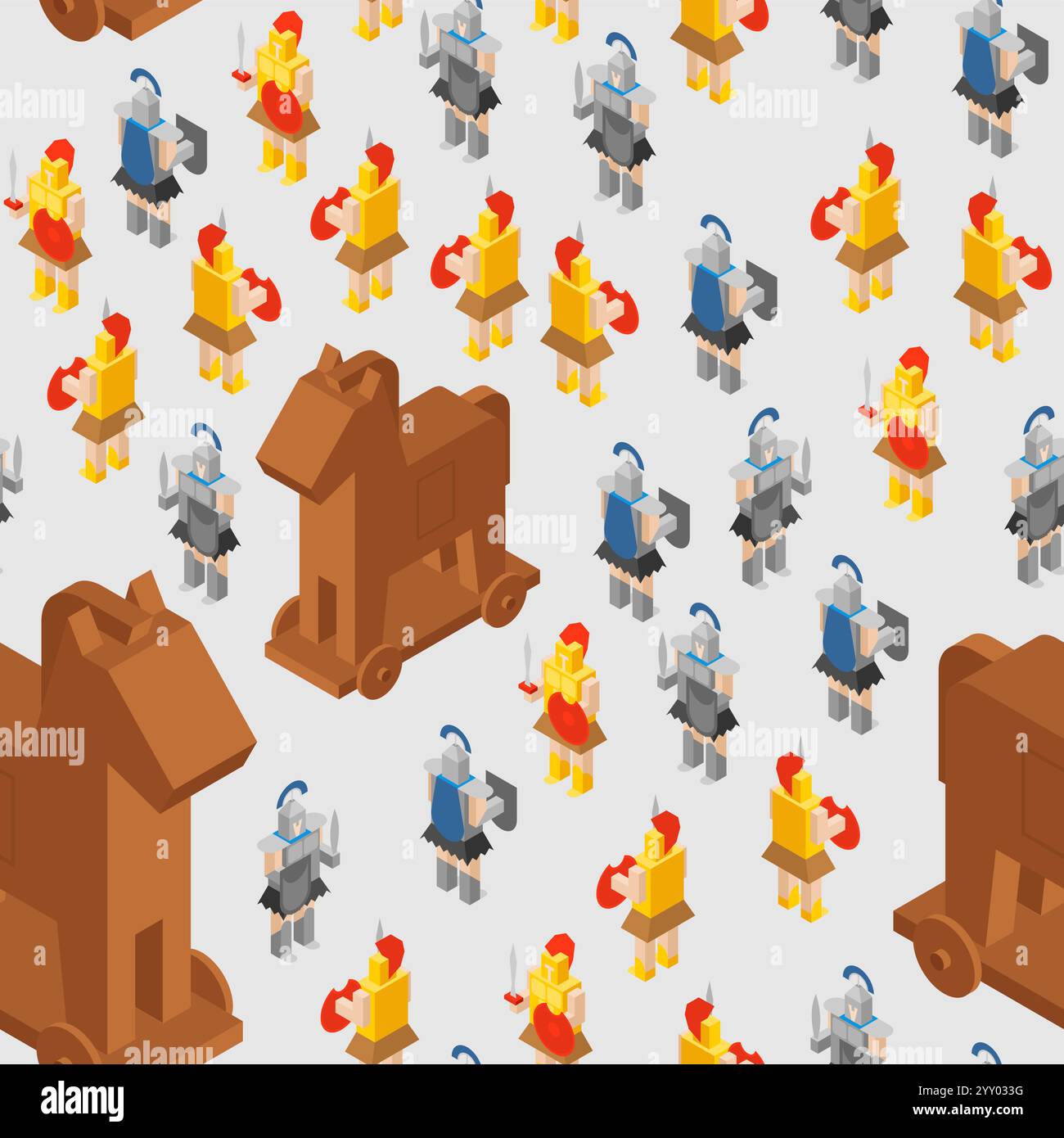 Trojan Horse pattern seamless. Trojan War background. Wars of Ancient ...