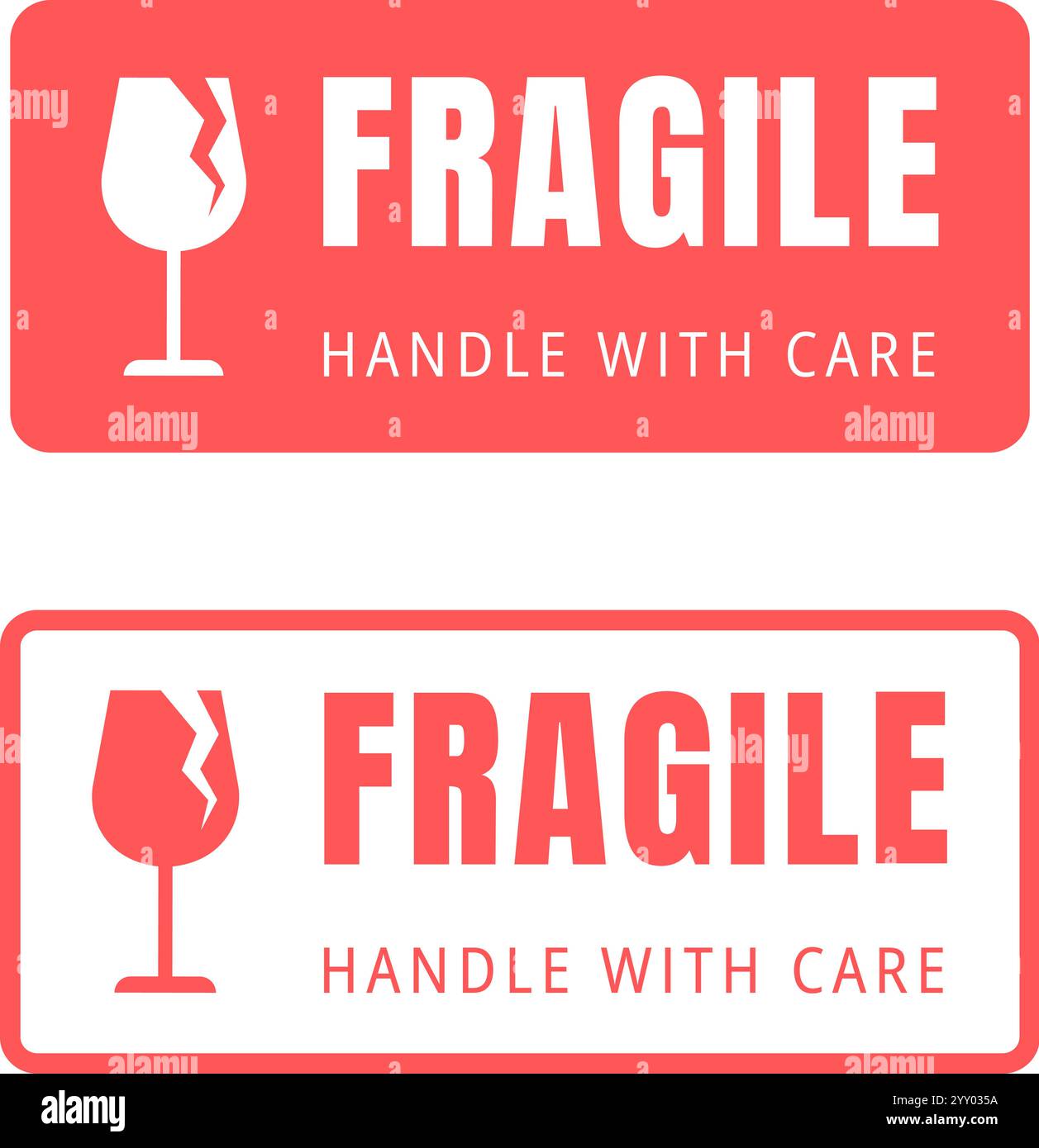 Red fragile warning label hi-res stock photography and images - Alamy