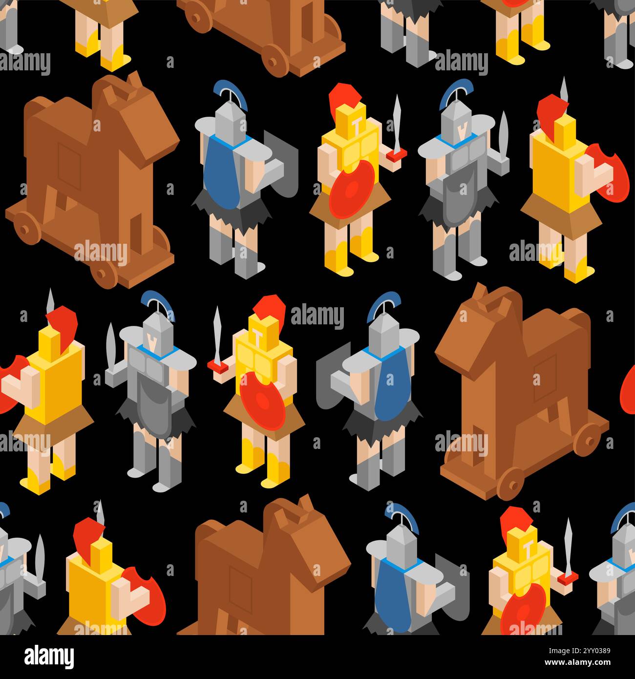 Trojan Horse pattern seamless. Trojan War background. Wars of Ancient ...