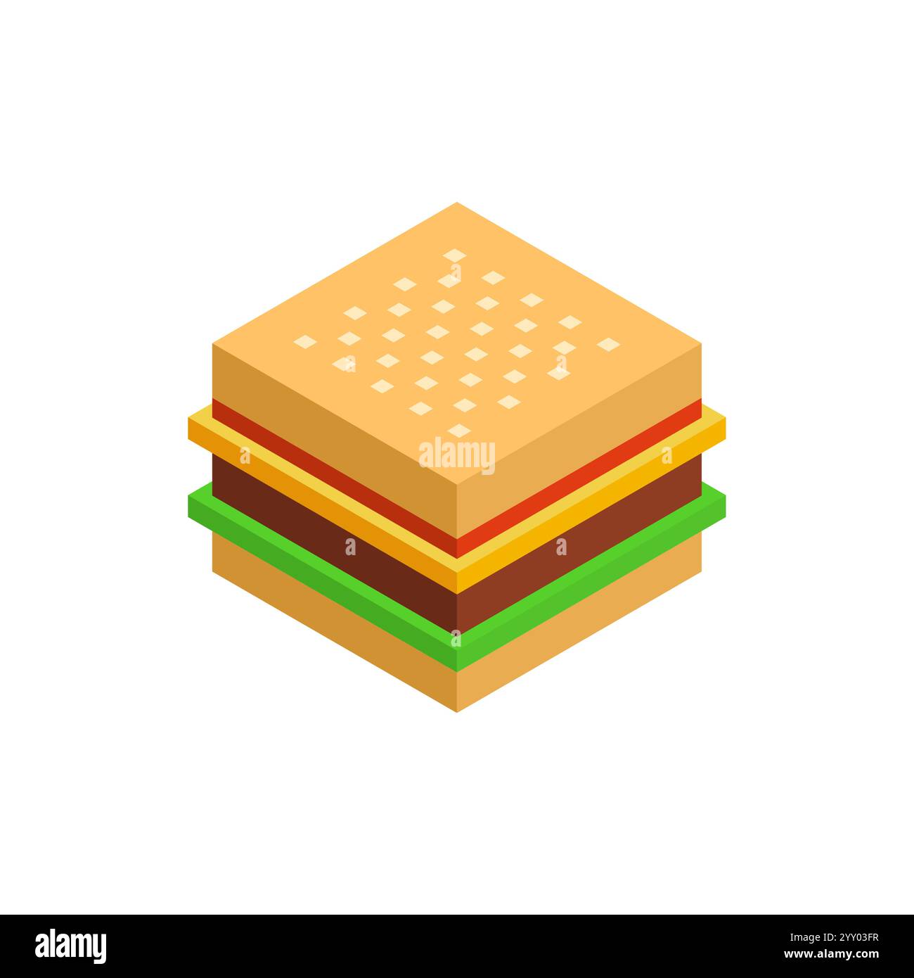 Hamburger isometric illustration. Burger Fast food isolated Stock ...