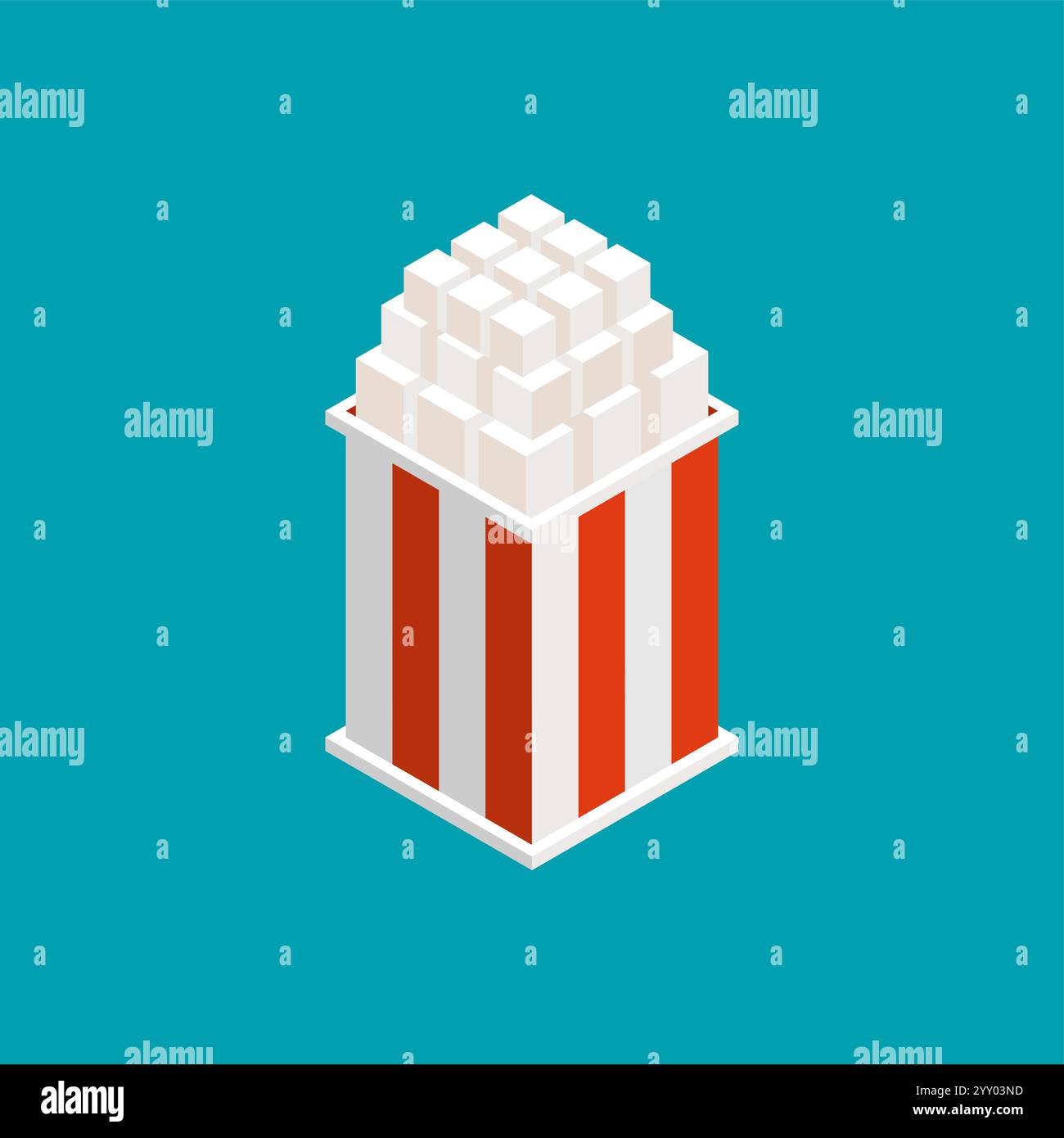 Popcorn isometric illustration. Fast food isolated Stock Vector Image ...