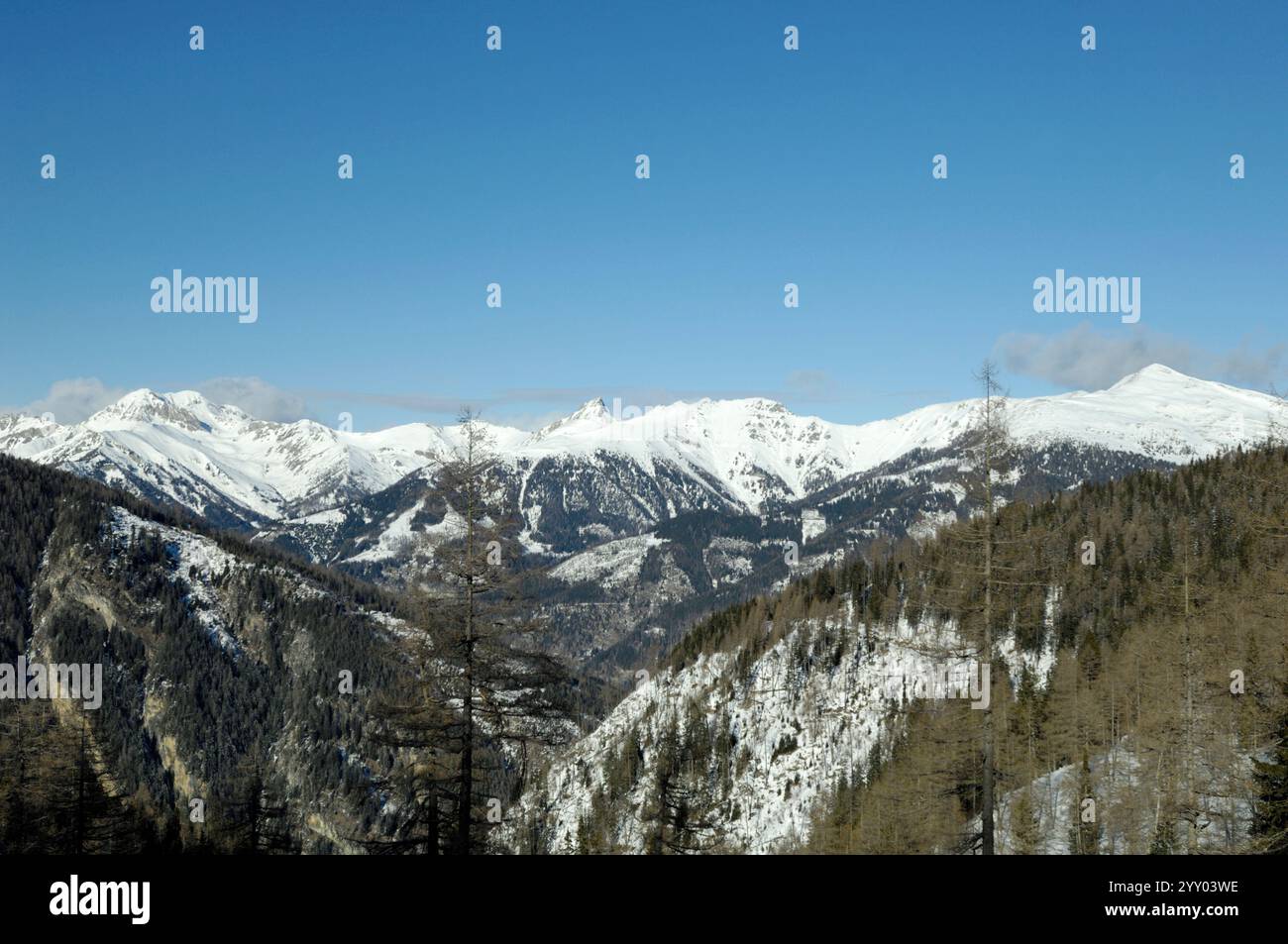 Views along wth winter walking patch from Katschberg to the Pritzhütte ...