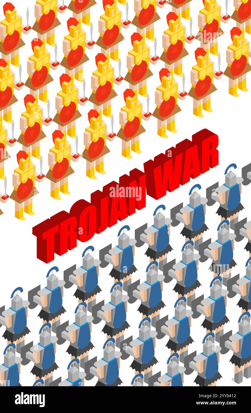 Trojan War. Wars of Ancient Greece. Trojans and Danaans soldiers Stock ...