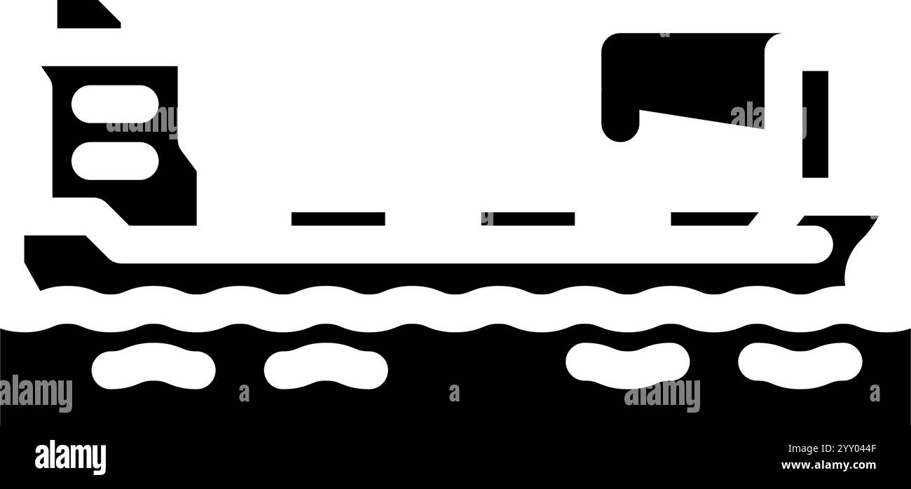 bulk carrier ship marine glyph icon vector illustration Stock Vector ...