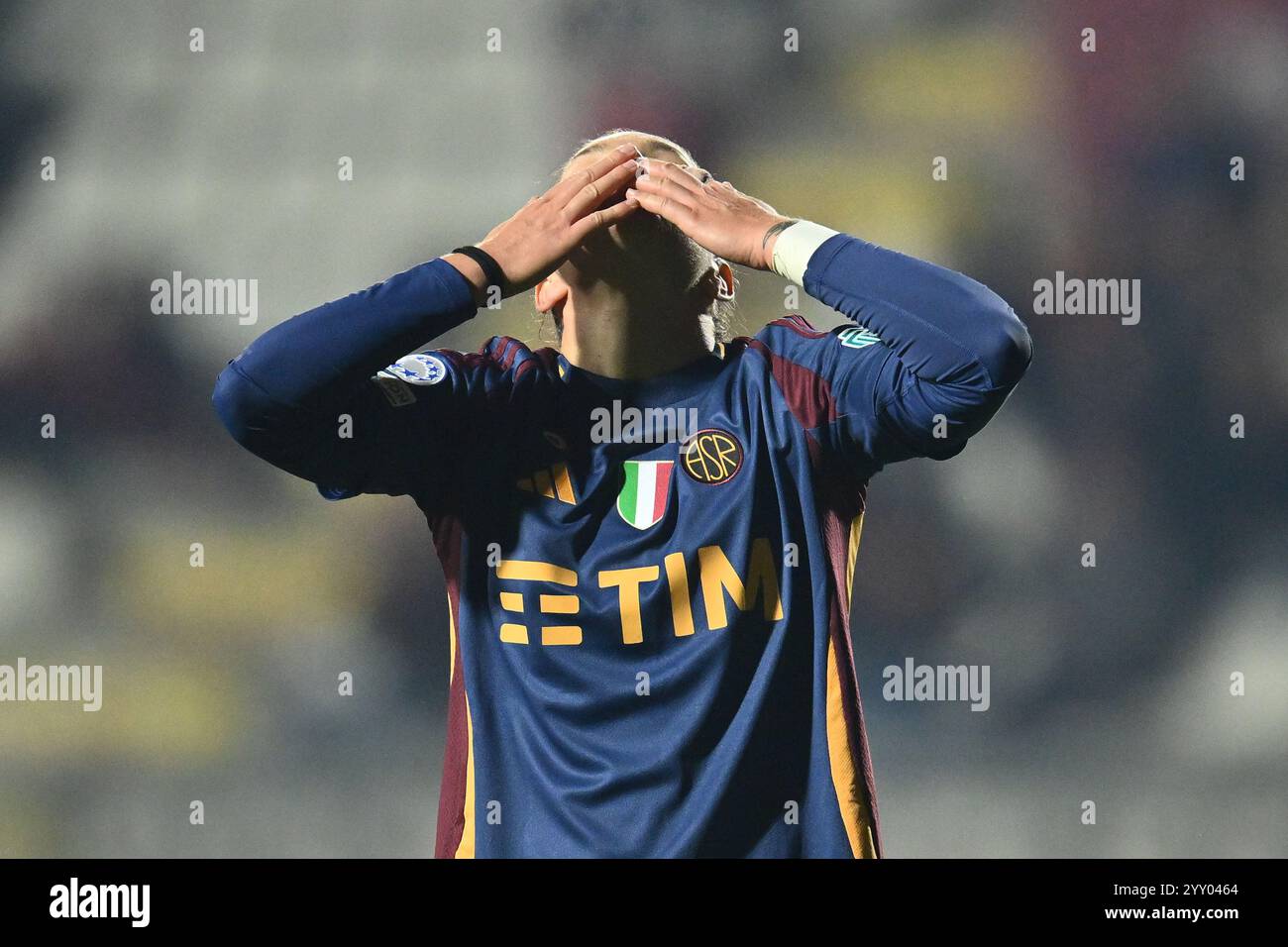 Elena Linari of A.S. Roma Femminile celebrates a goal during Group A ...