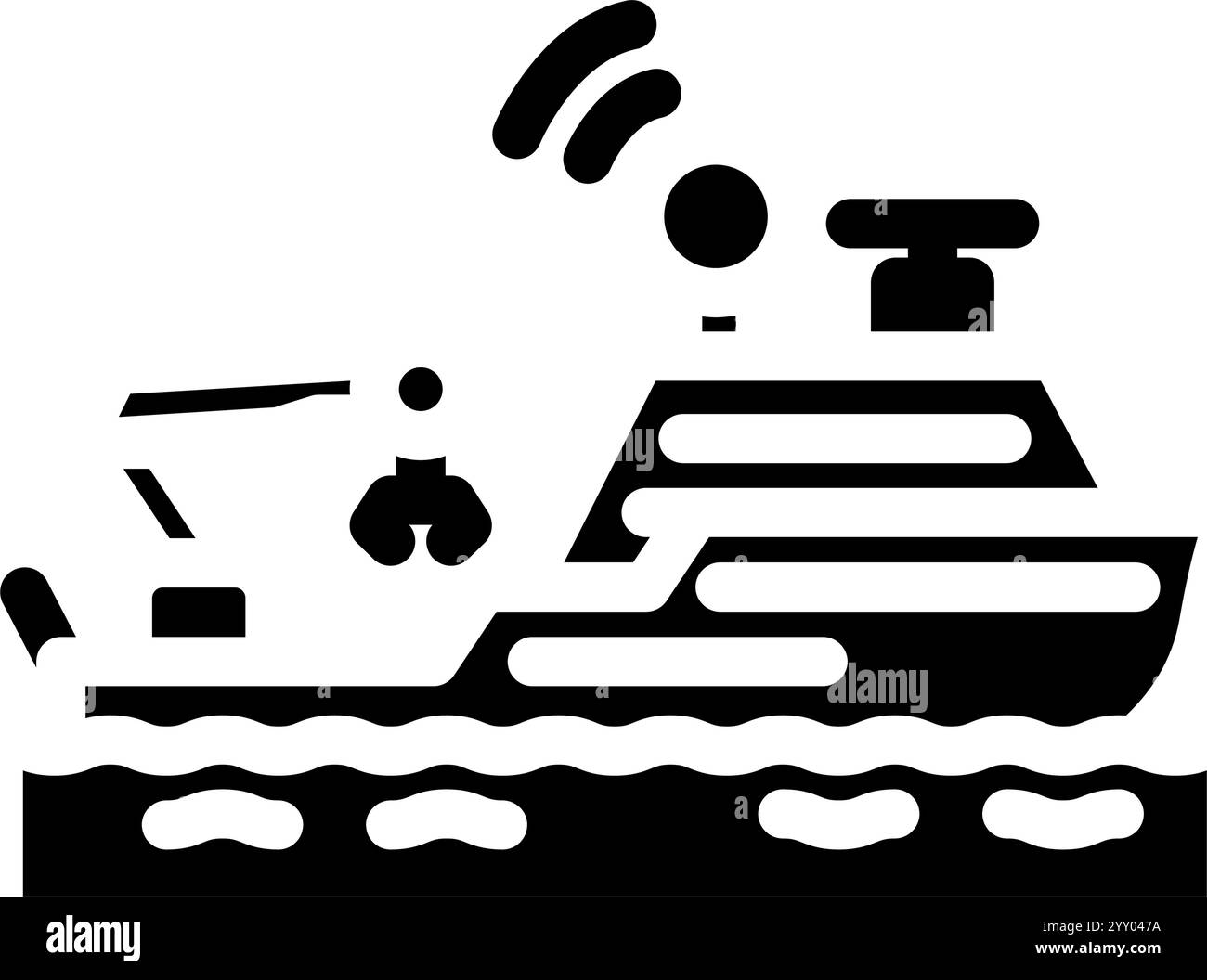 research vessel ship marine glyph icon vector illustration Stock Vector ...