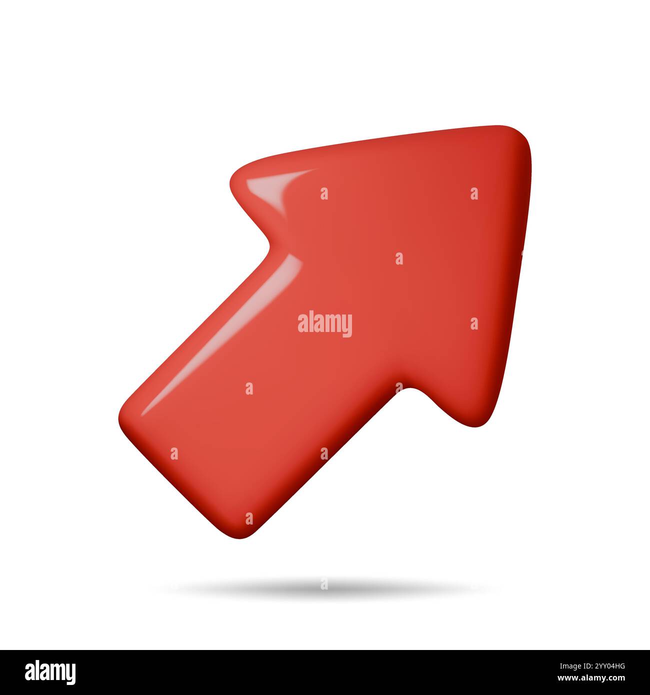 3d Arrow pointing up and sideways red color. Realistic 3d render In ...