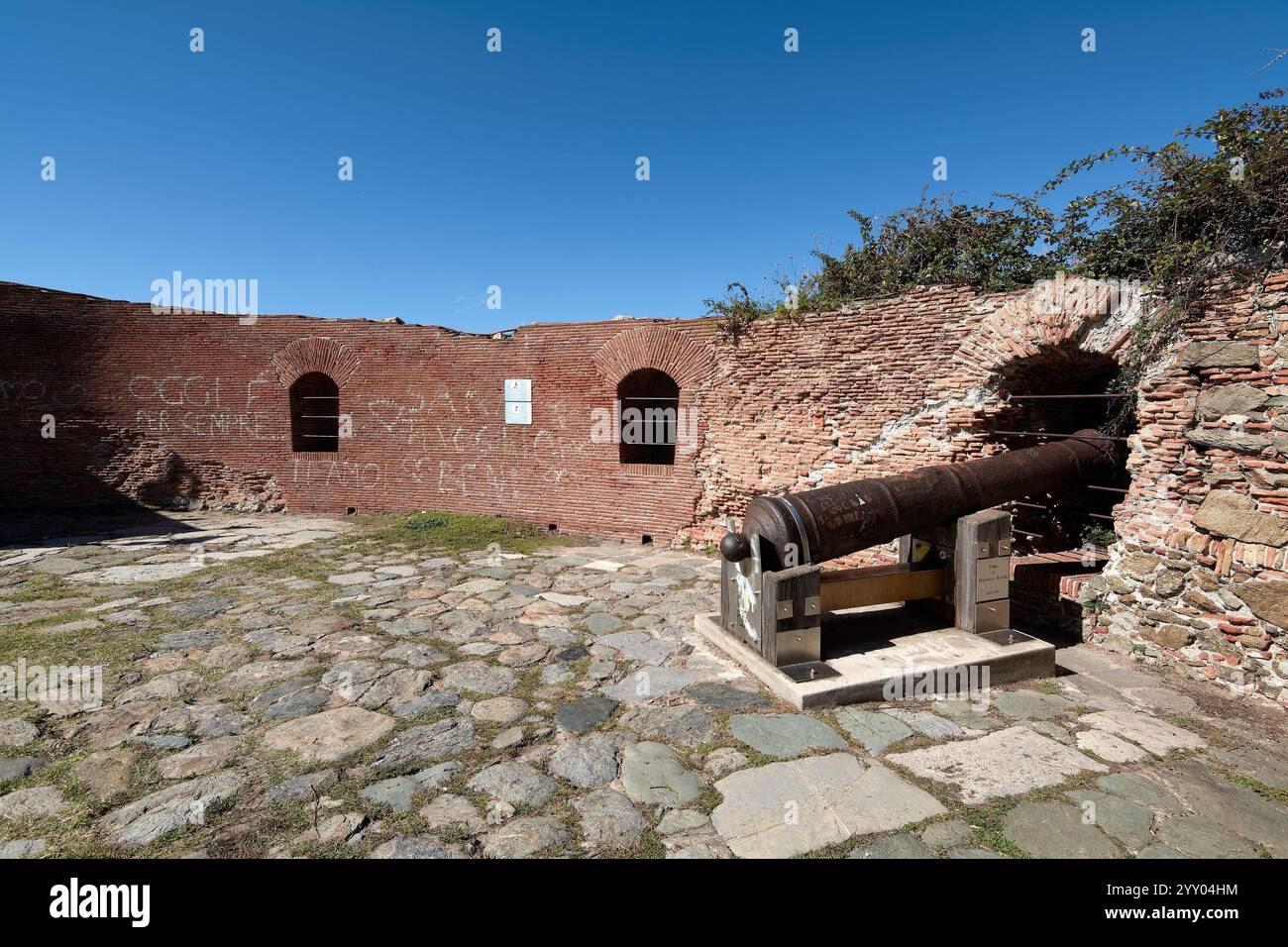 Savona, Italy - December 18, 2024: Priamar Fortress with ancient stone ...