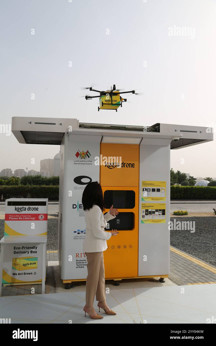 Dubai, United Arab Emirates (UAE). 17th Dec, 2024. A drone of Keeta ...