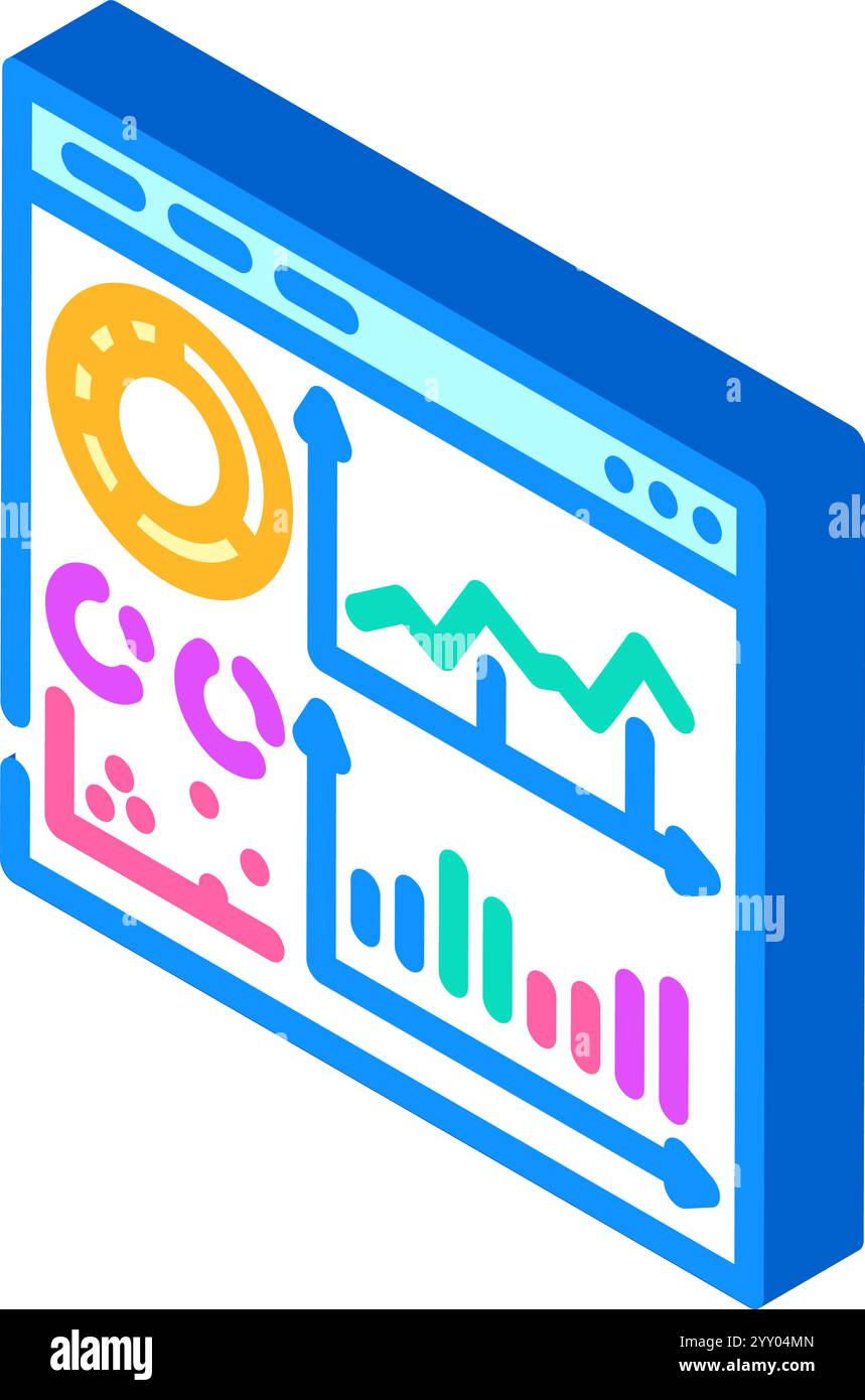 visualization dashboard isometric icon vector illustration Stock Vector ...