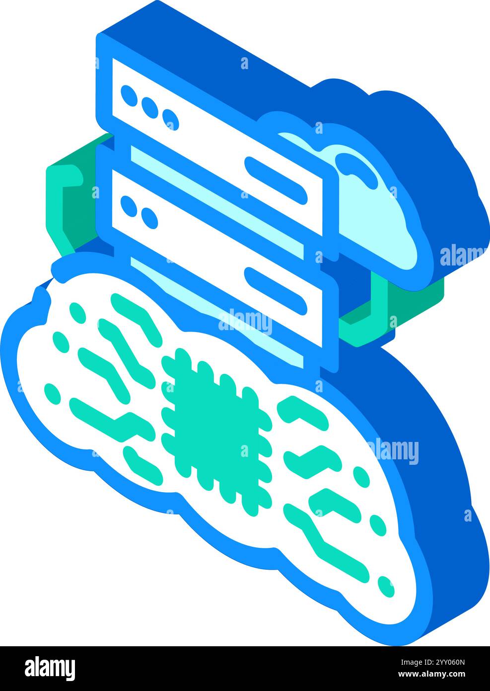 infrastructure cloud computing isometric icon vector illustration Stock ...