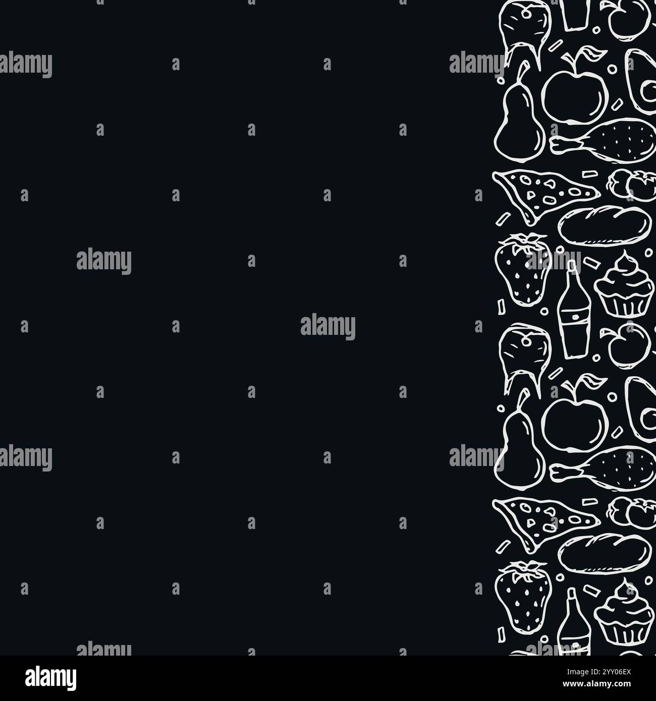 Doodle food background. Food frame illustration Stock Vector Image ...