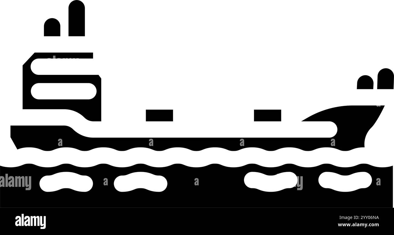 oil tanker ship transport marine glyph icon vector illustration Stock ...