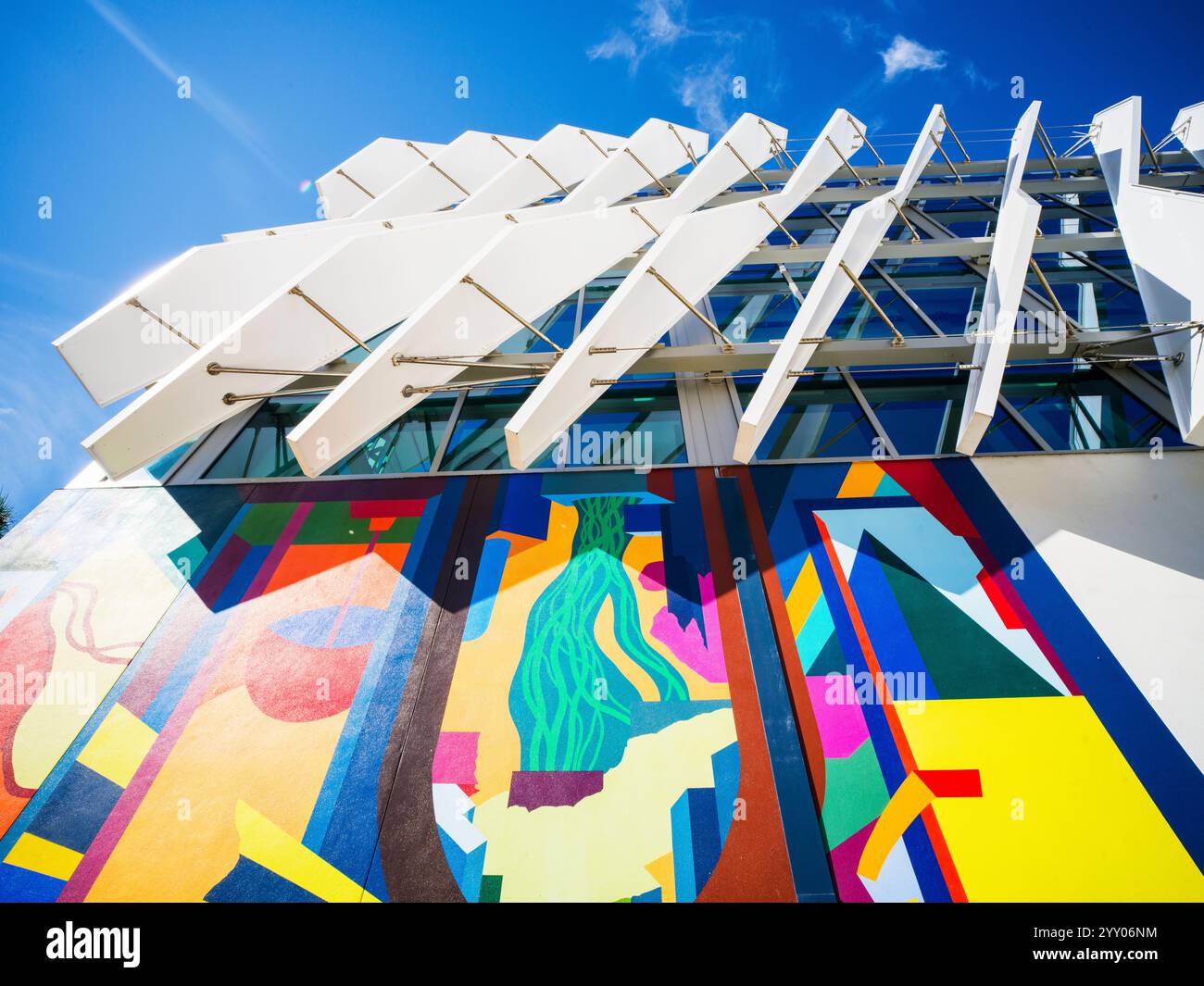 Detail of the Convention Center of Art Basel Miami Beach is a premier ...