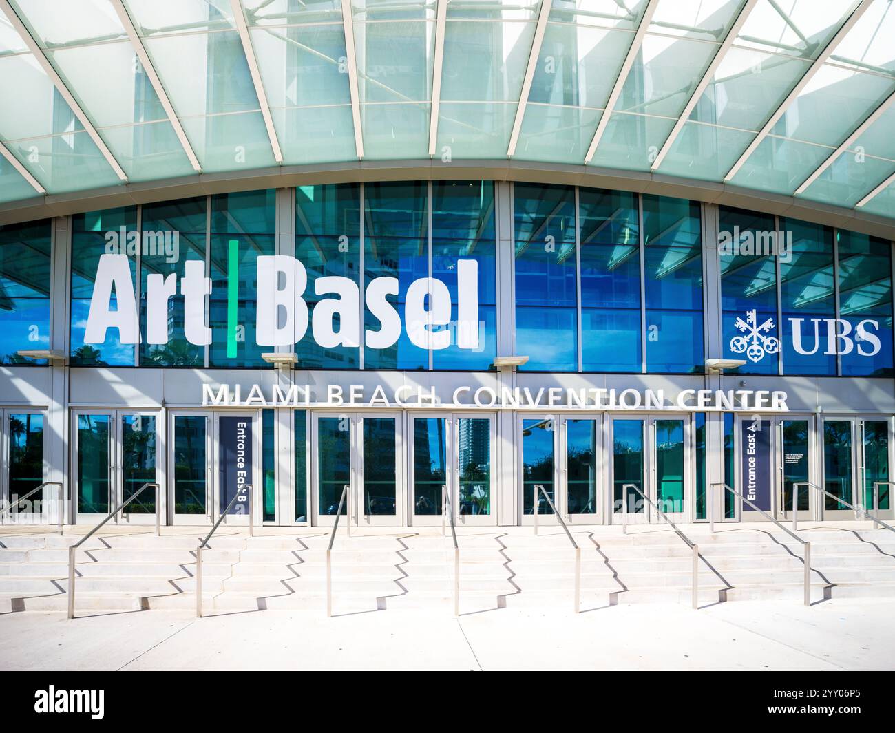 Detail of the Convention Center of Art Basel Miami Beach is a premier ...