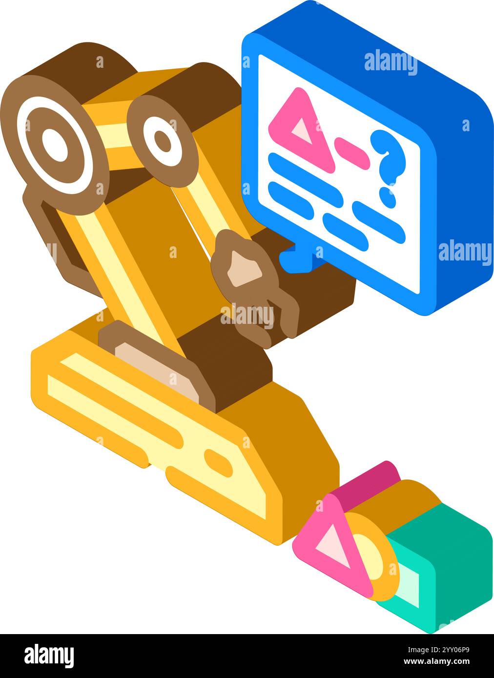 reinforcement machine learning isometric icon vector illustration Stock ...