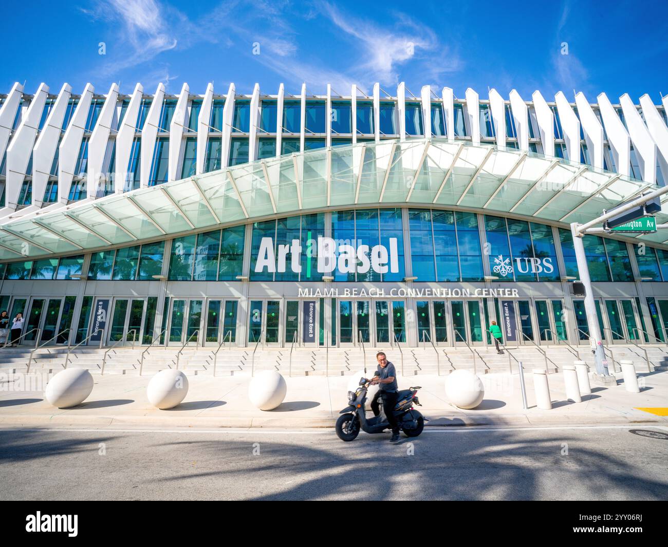 Detail of the Convention Center of Art Basel Miami Beach is a premier ...