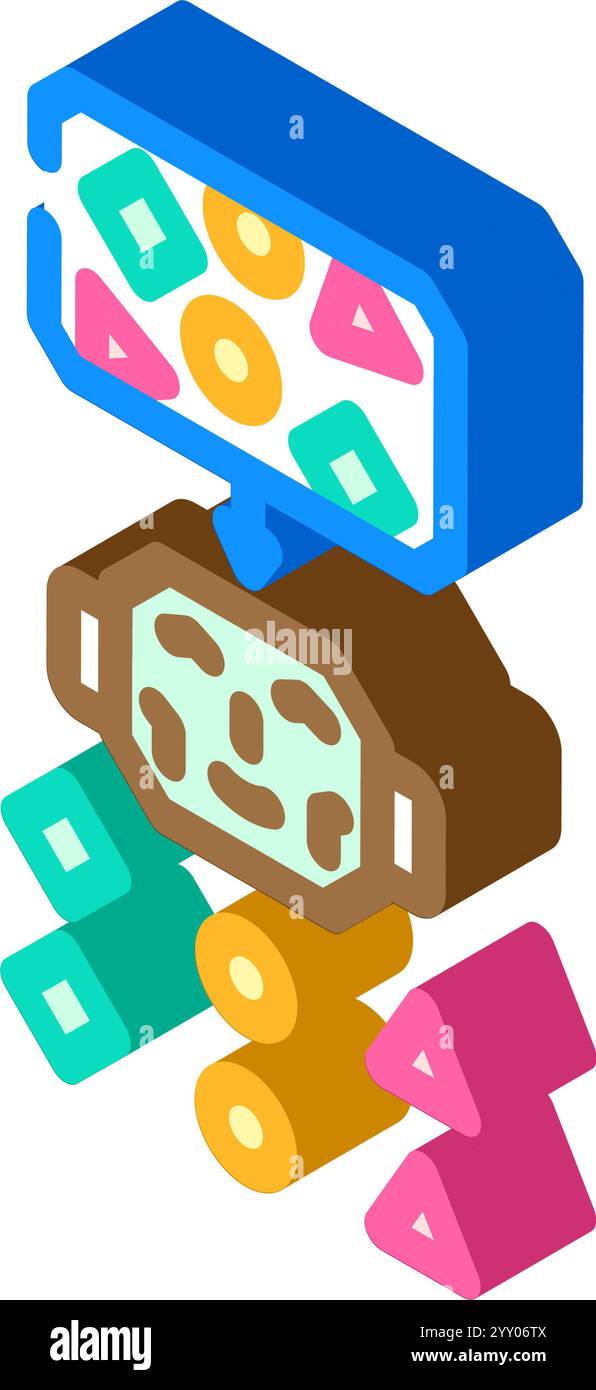 classification machine learning isometric icon vector illustration ...