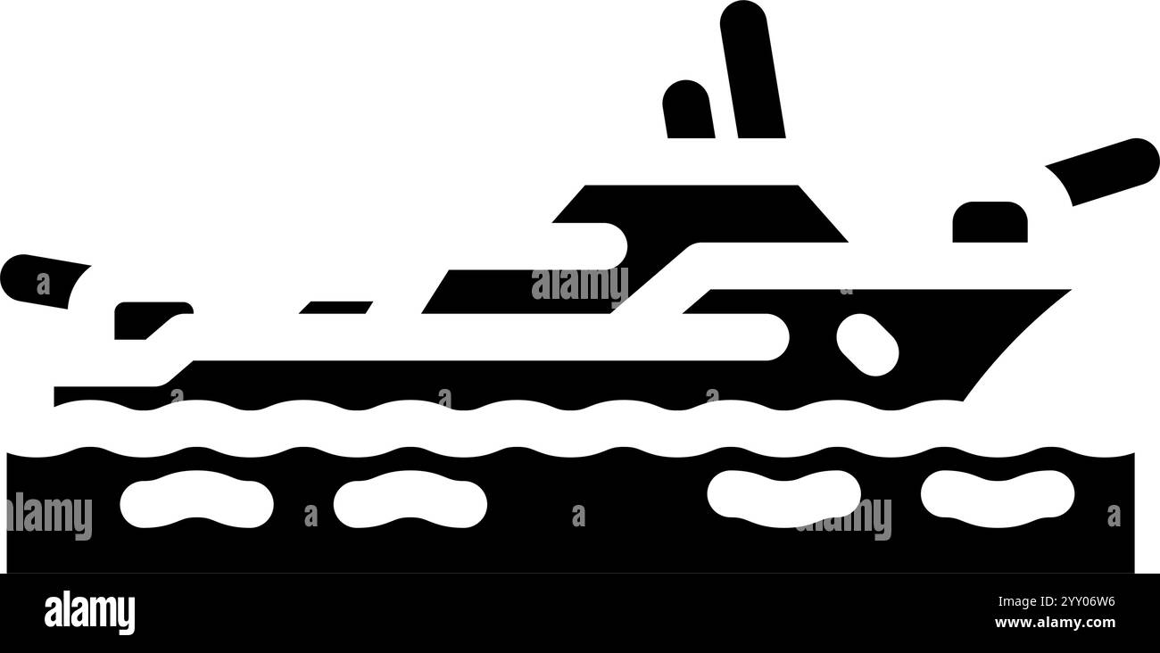 naval destroyer ship marine glyph icon vector illustration Stock Vector ...