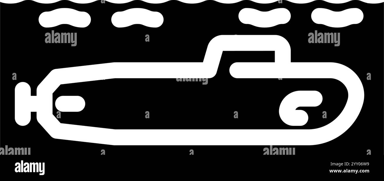 submarine ship transport marine glyph icon vector illustration Stock ...