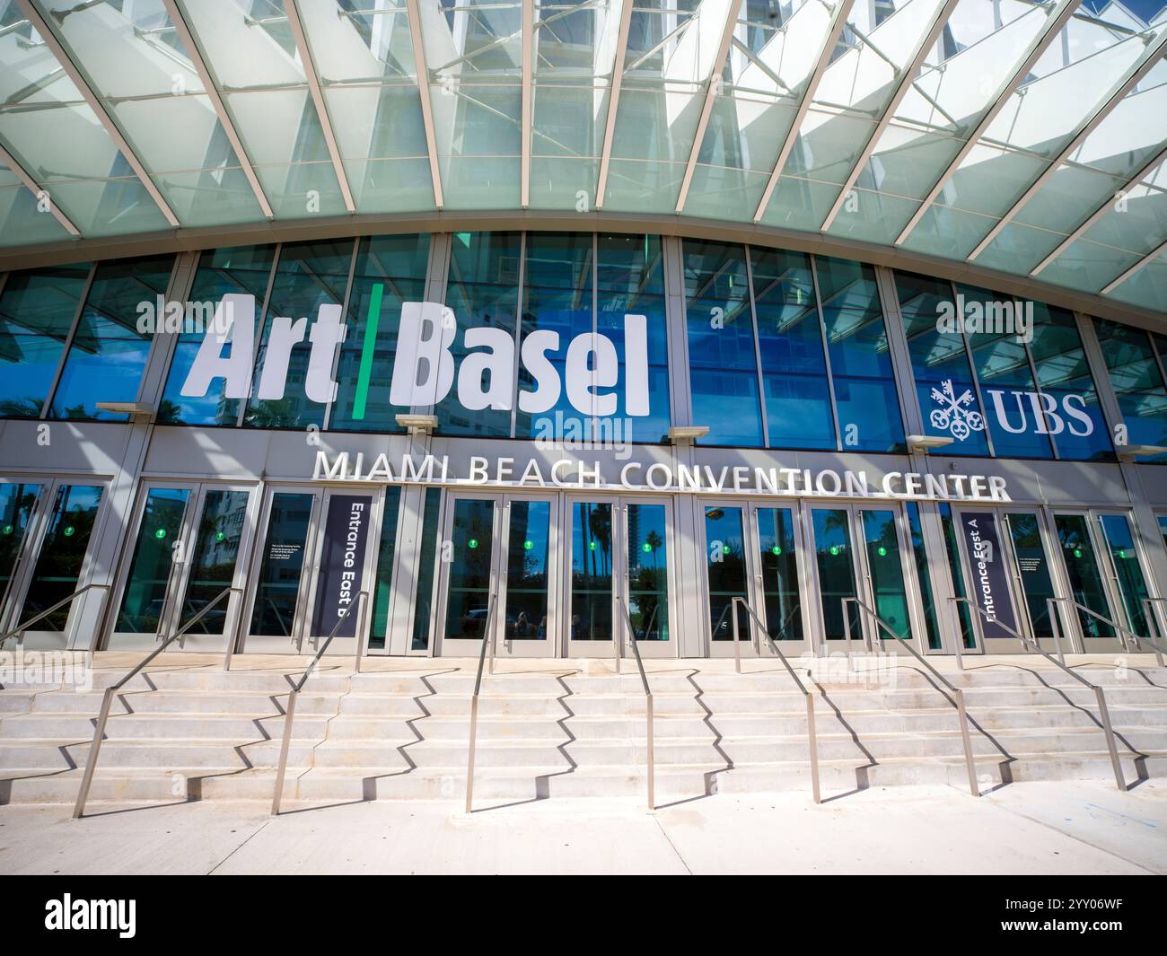 Detail of the Convention Center of Art Basel Miami Beach is a premier ...